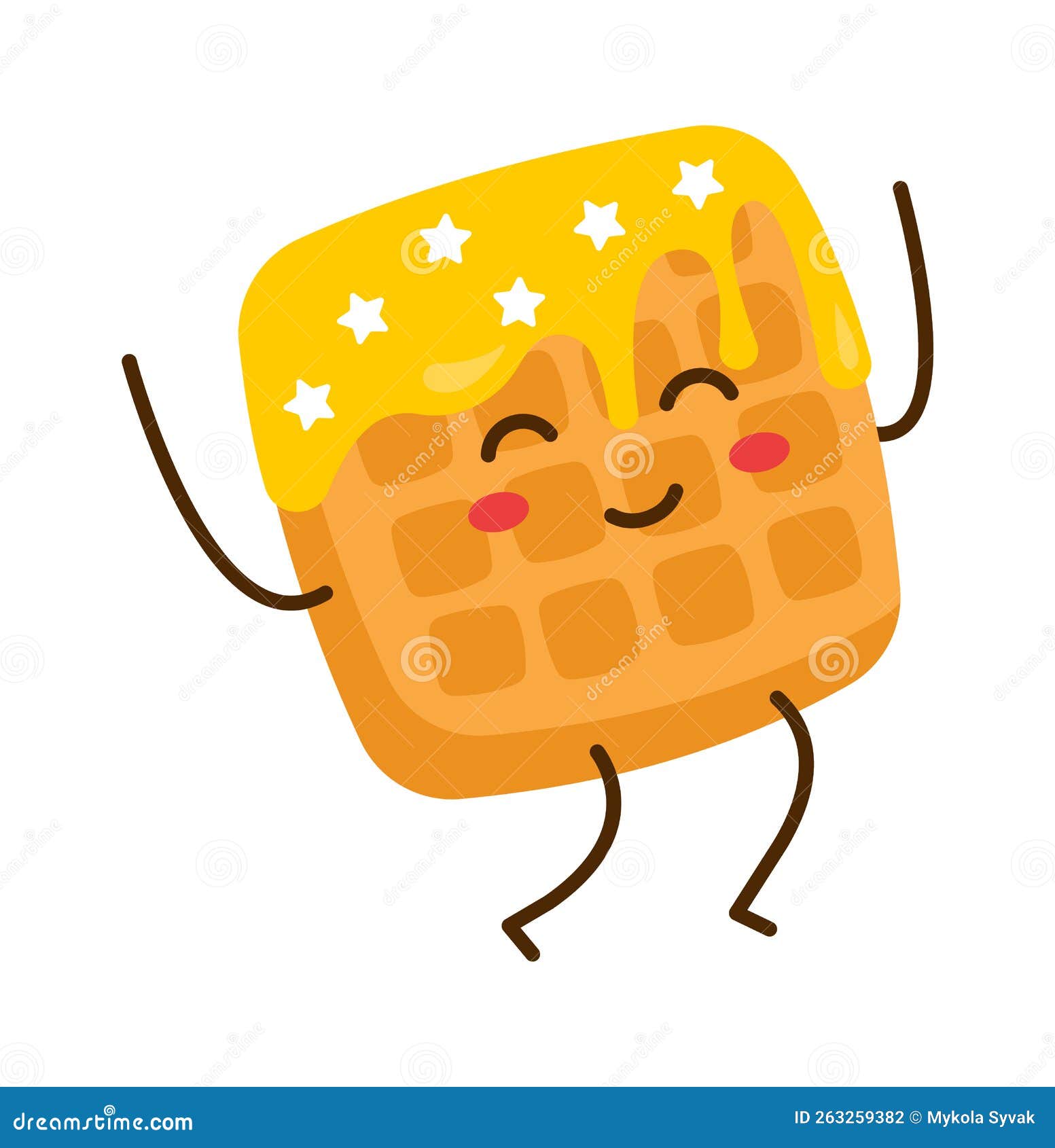Happy Cartoon Waffles Character. Bakery Icon Stock Vector ...