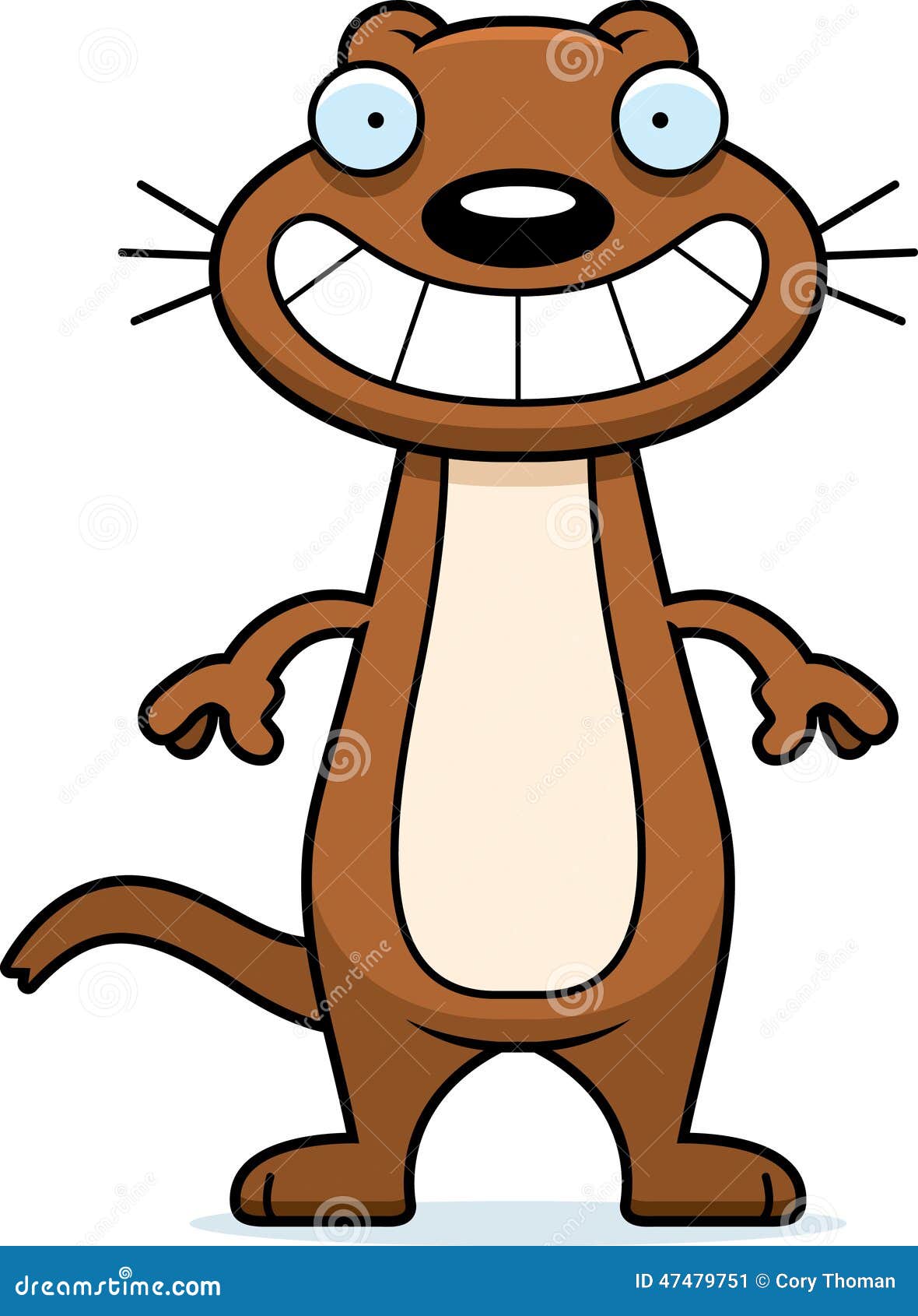 Happy Cartoon Weasel stock vector. Illustration of clipart - 47479751