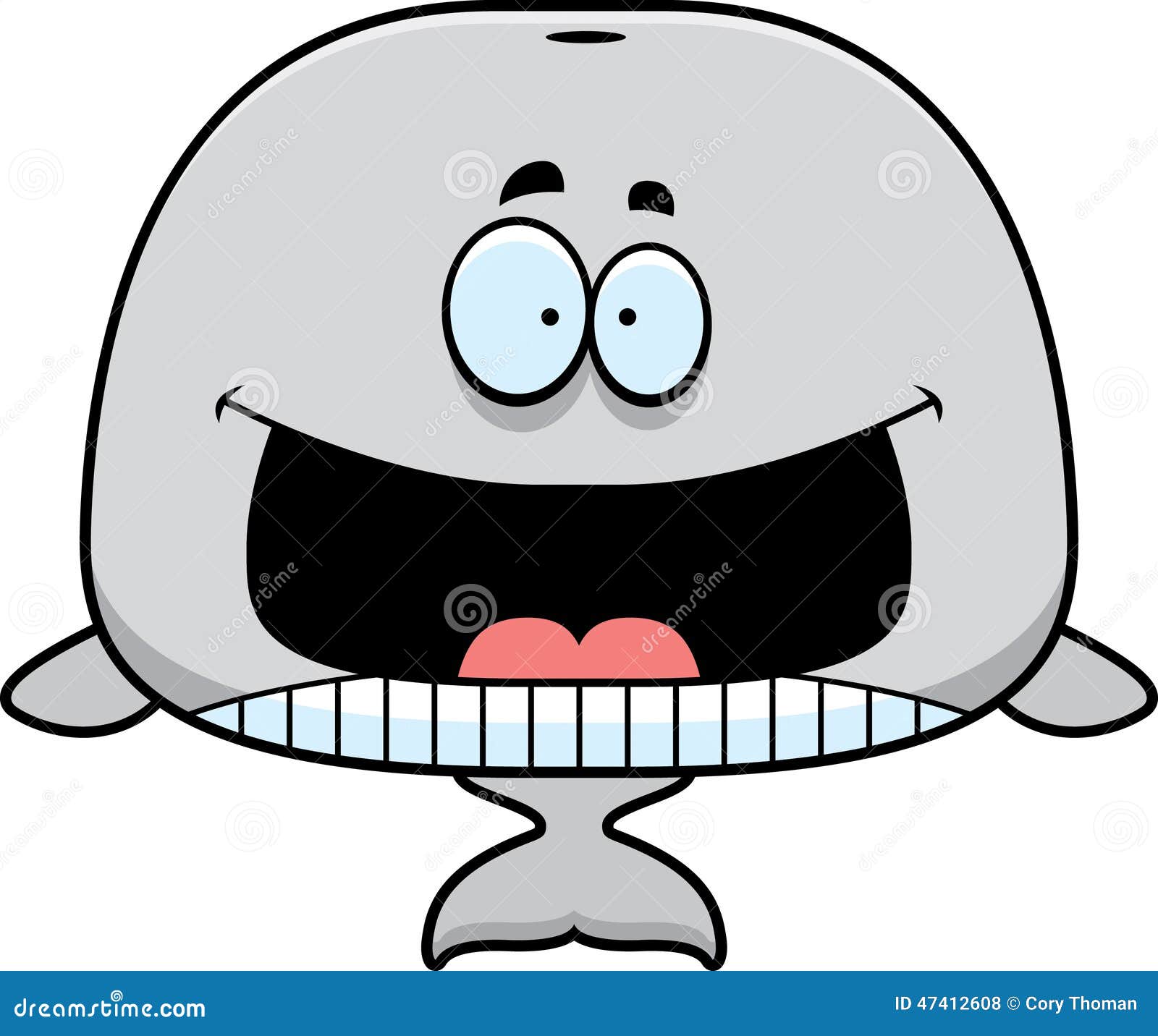 Happy Cartoon Whale stock vector. Illustration of whale - 47412608