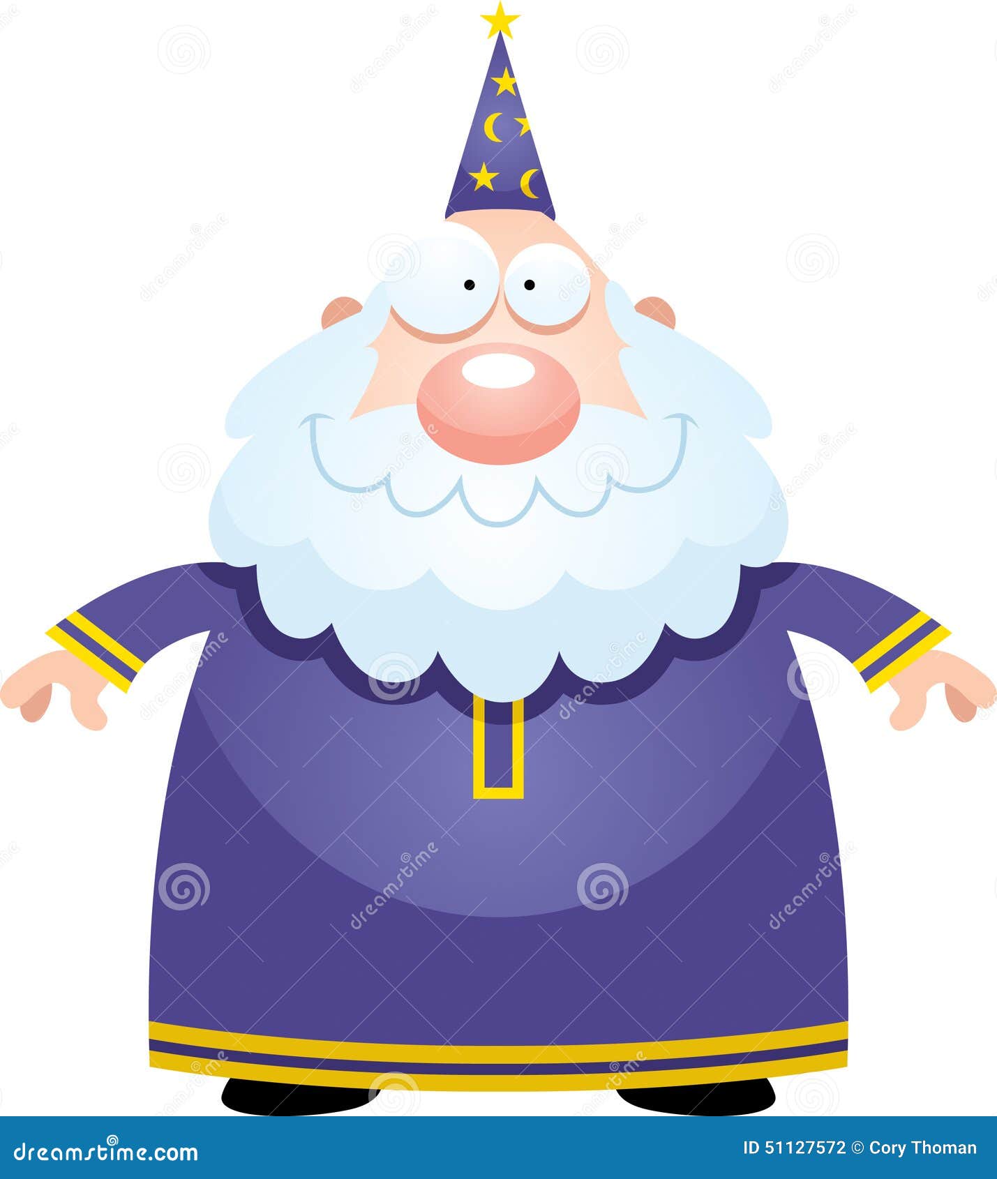 Happy Cartoon Wizard stock vector. Illustration of clipart - 51127572