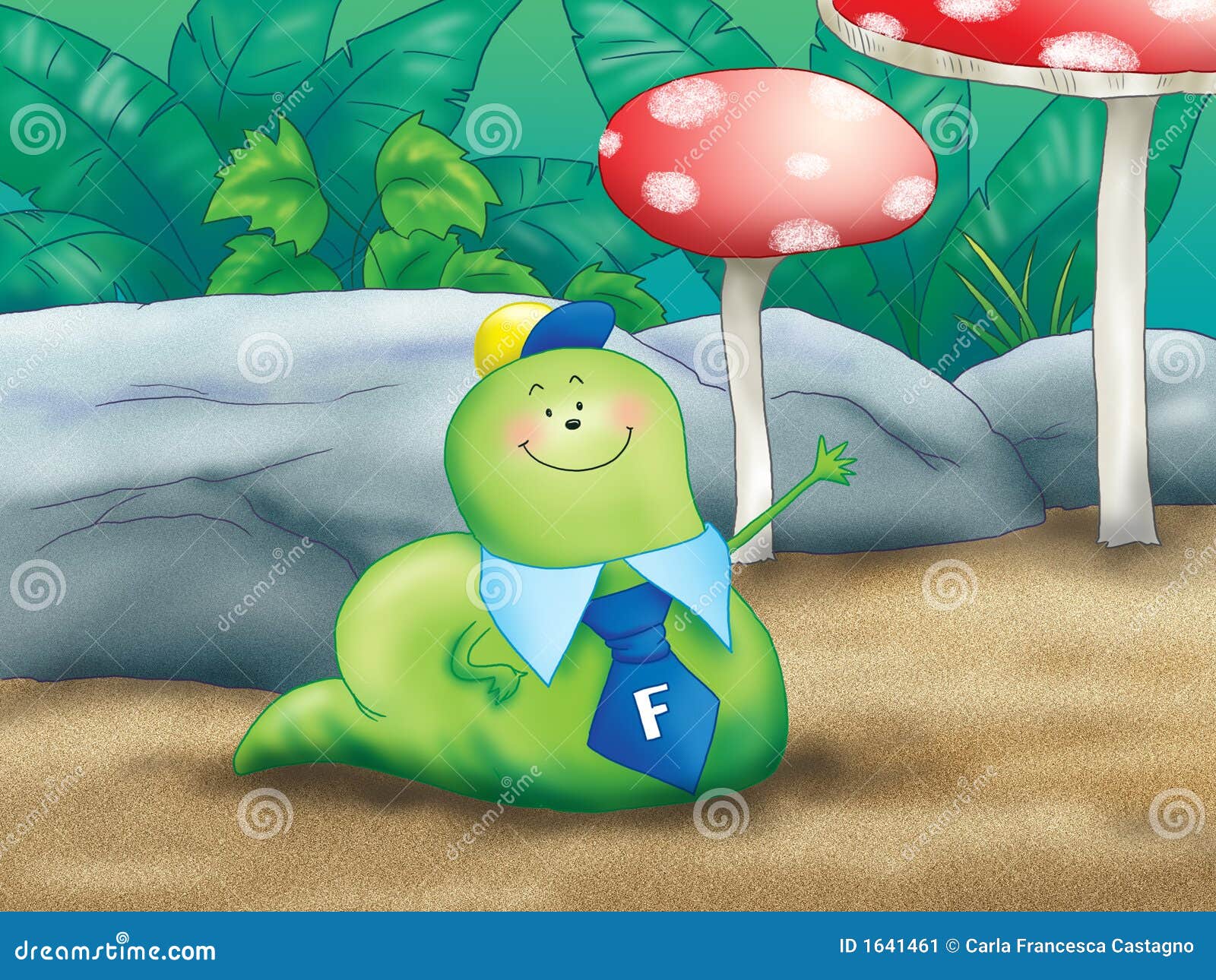 Happy cartoon worm stock illustration. Illustration of grub - 1641461