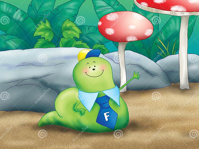 Happy cartoon worm stock illustration. Illustration of grub - 1641461