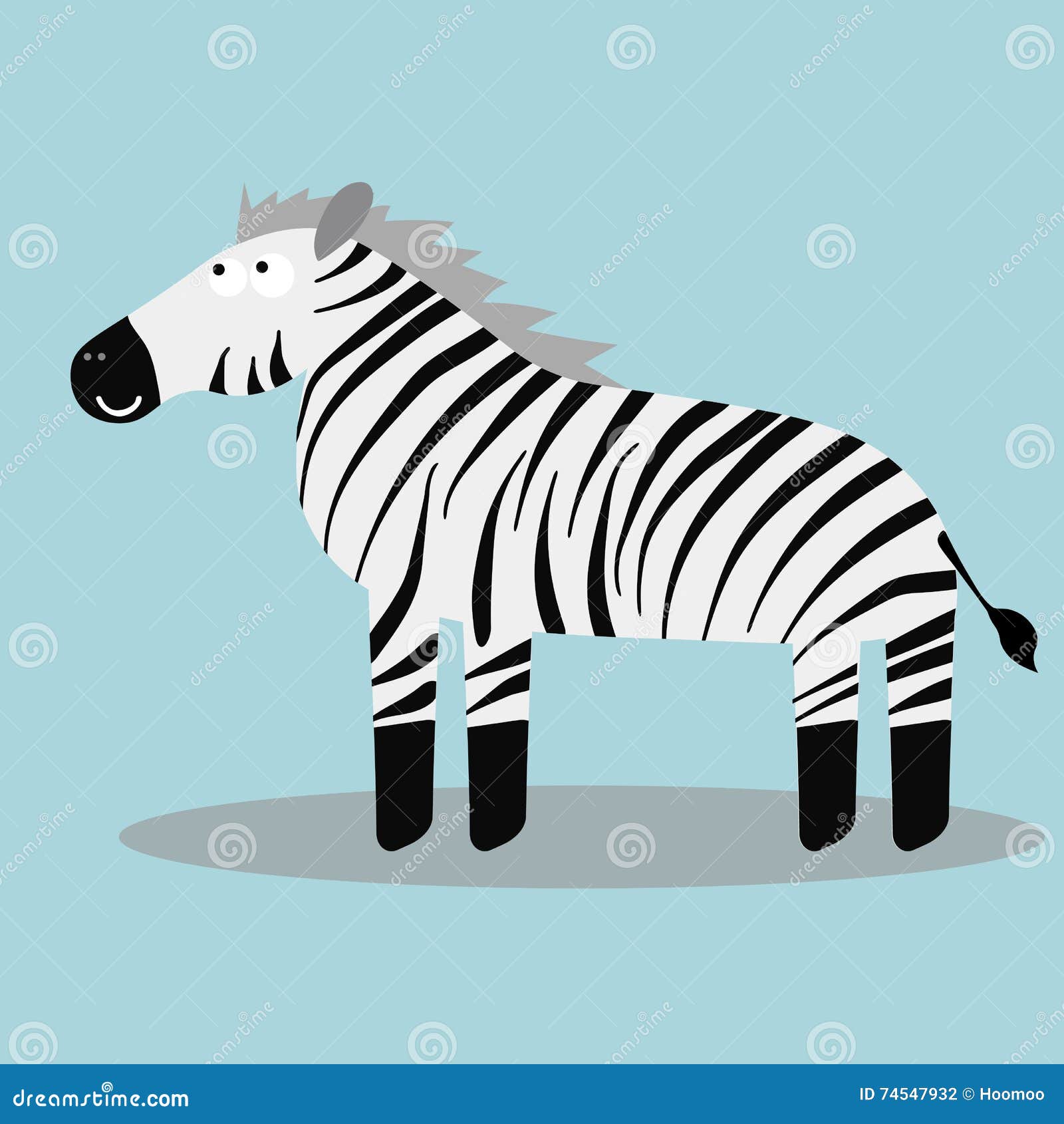 Happy cartoon zebra stock vector. Illustration of smile - 74547932