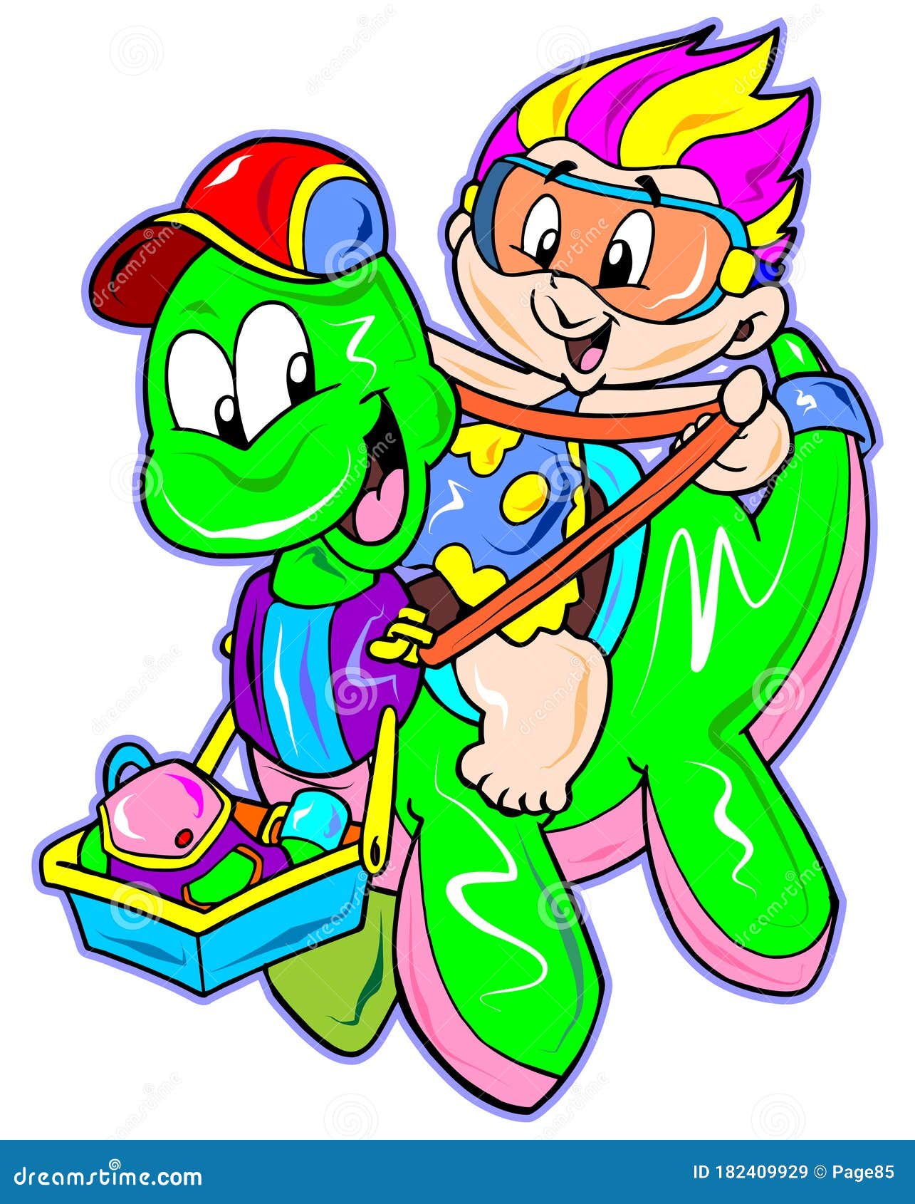 Happy cartoons stock vector. Illustration of animal - 182409929