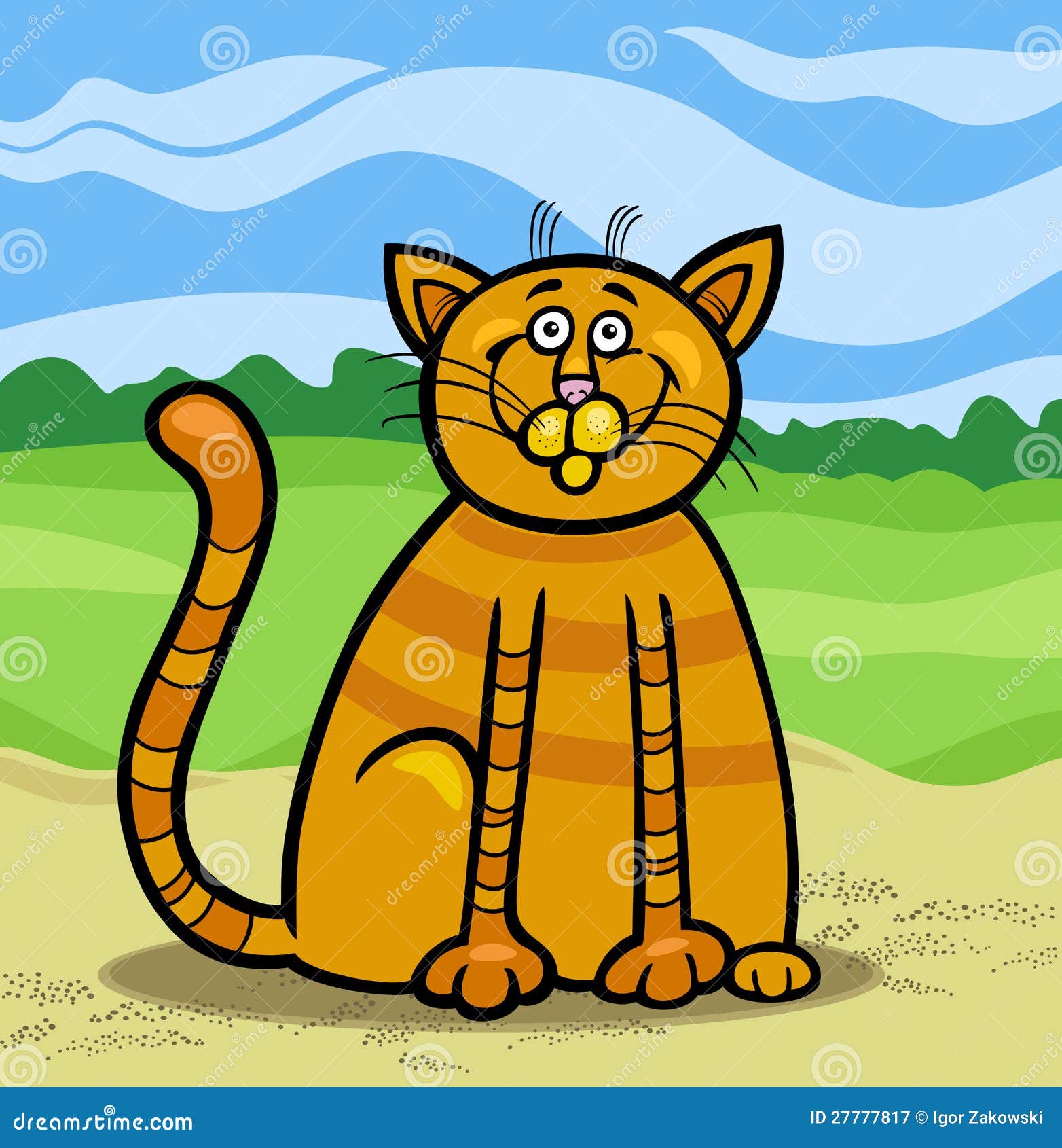 Happy Cat Cartoon Illustration Stock Vector - Illustration of happy ...