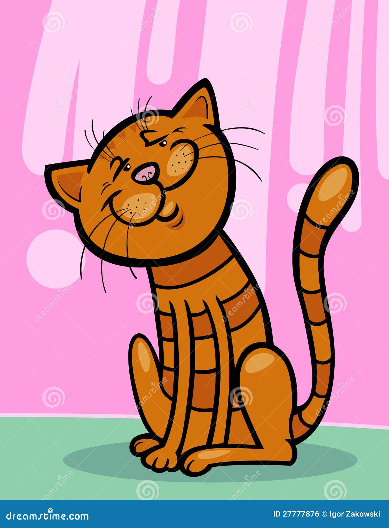 Happy Cat Cartoon Illustration Stock Vector - Illustration of feline ...