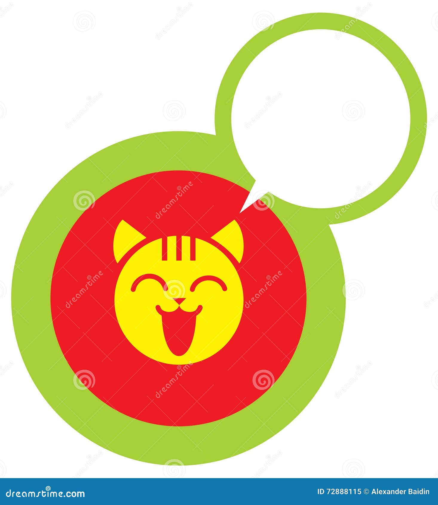 Happy cat face icon stock vector. Illustration of character - 72888115