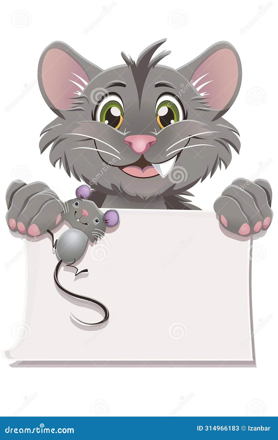 Happy Cat Holding Mouse Cartoon Isolated on White Generative AI Stock ...