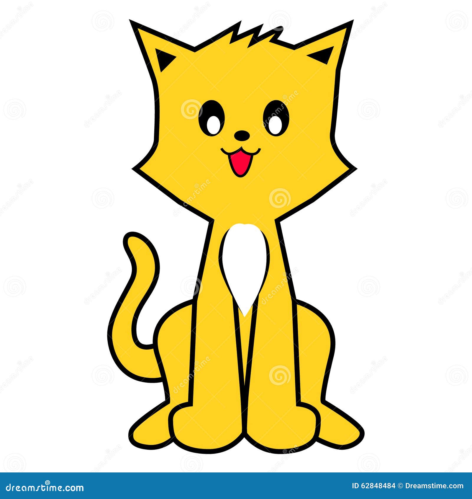 Happy Cat Sitting stock vector. Illustration of happiness - 62848484