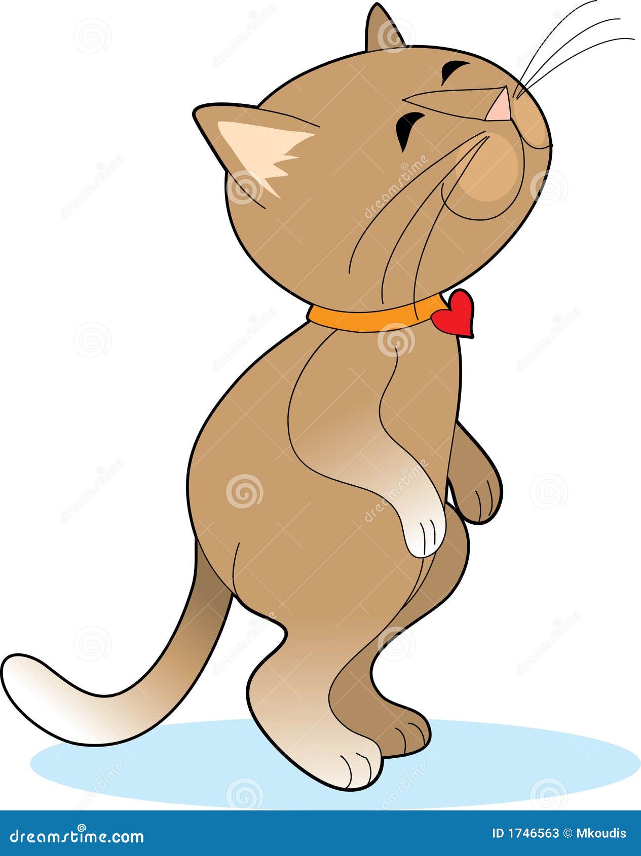 Happy Cat Standing stock vector. Illustration of heart - 1746563
