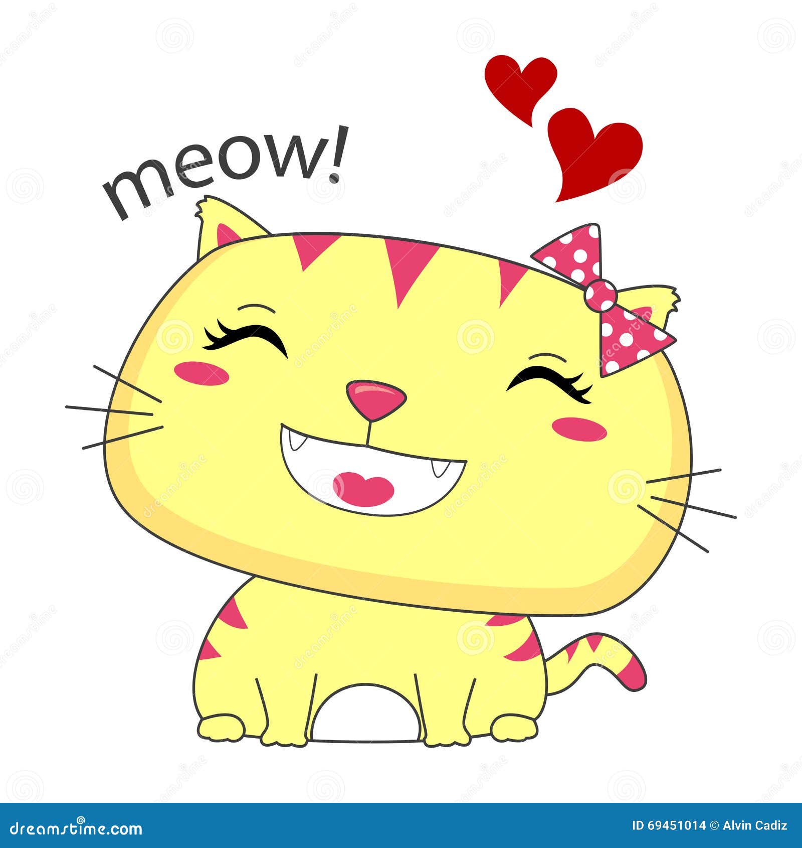 Happy Cat stock vector. Illustration of kitten, animal - 69451014