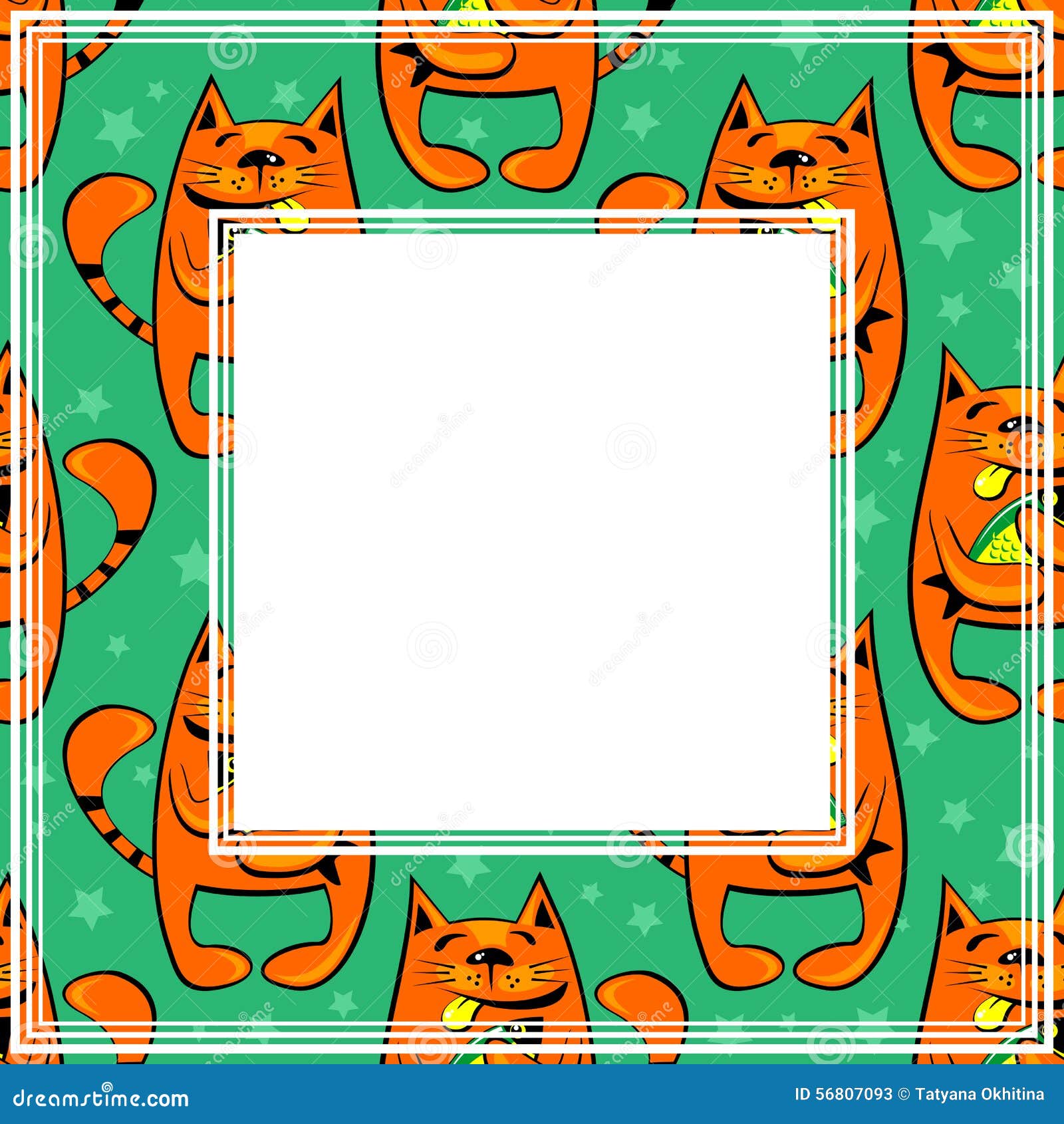 Happy cats border stock vector. Illustration of stylized - 56807093