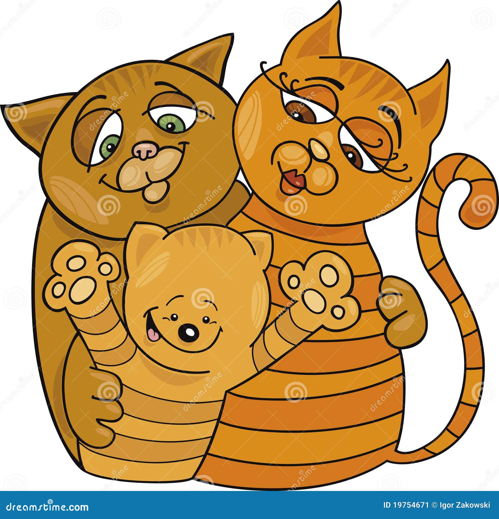 Happy cats family stock vector. Illustration of graphic - 19754671