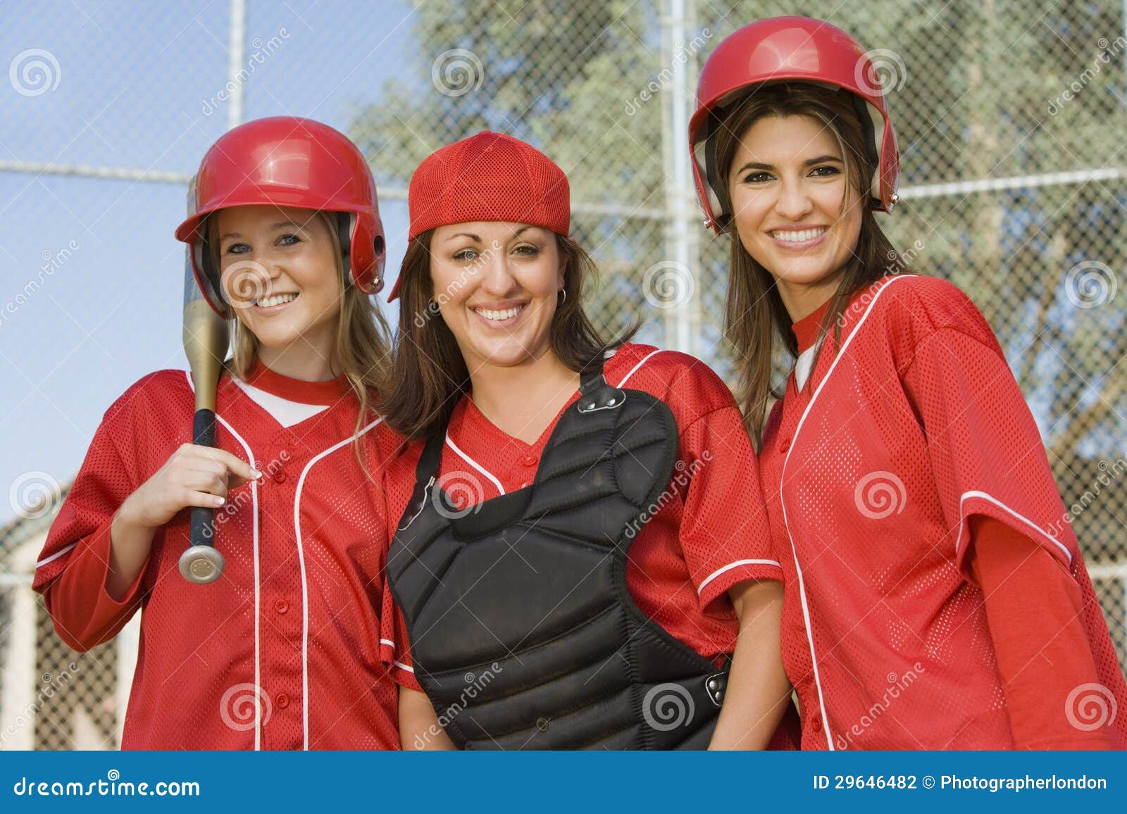 Happy Caucasian Baseball Players Stock Photo - Image of sporty, jersey ...