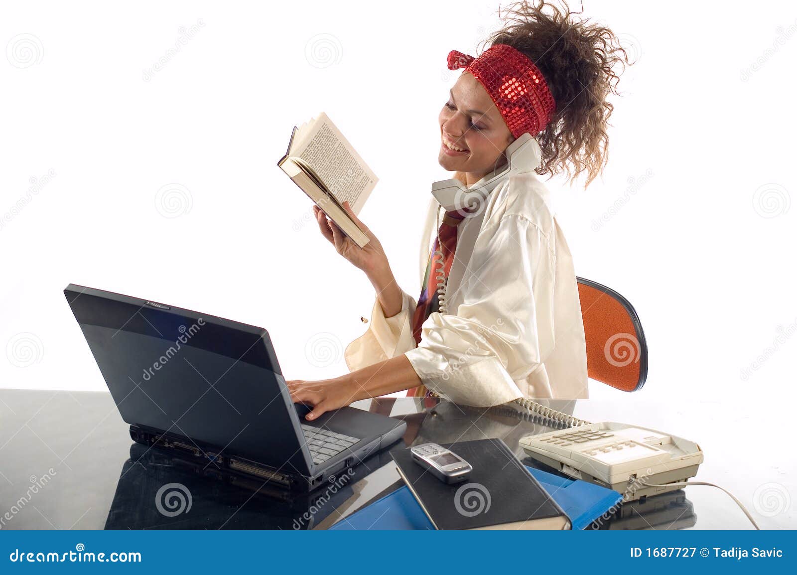Happy cell stock image. Image of businesswoman, attractive - 1687727