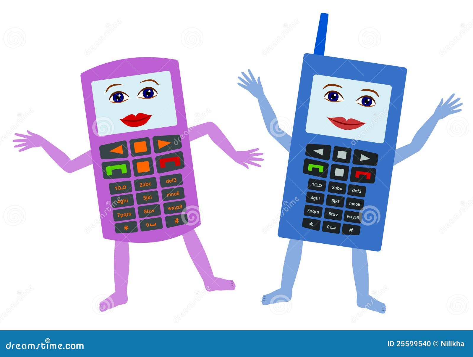 Happy cellphones stock illustration. Illustration of telecommunication ...