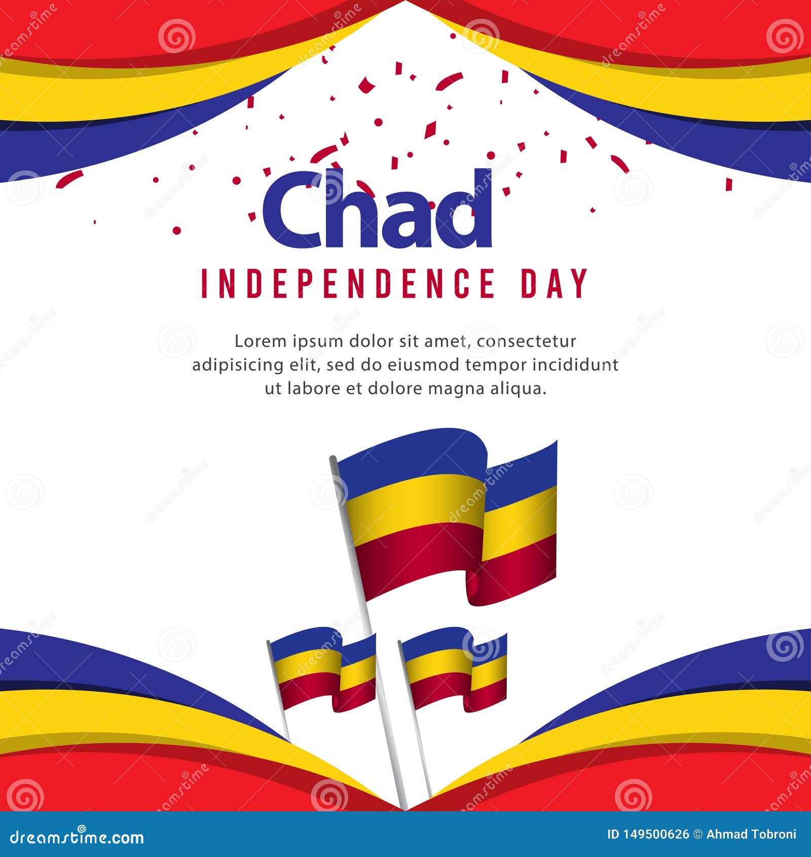 Happy Chad Independence Day Celebration Poster Vector Template Design ...