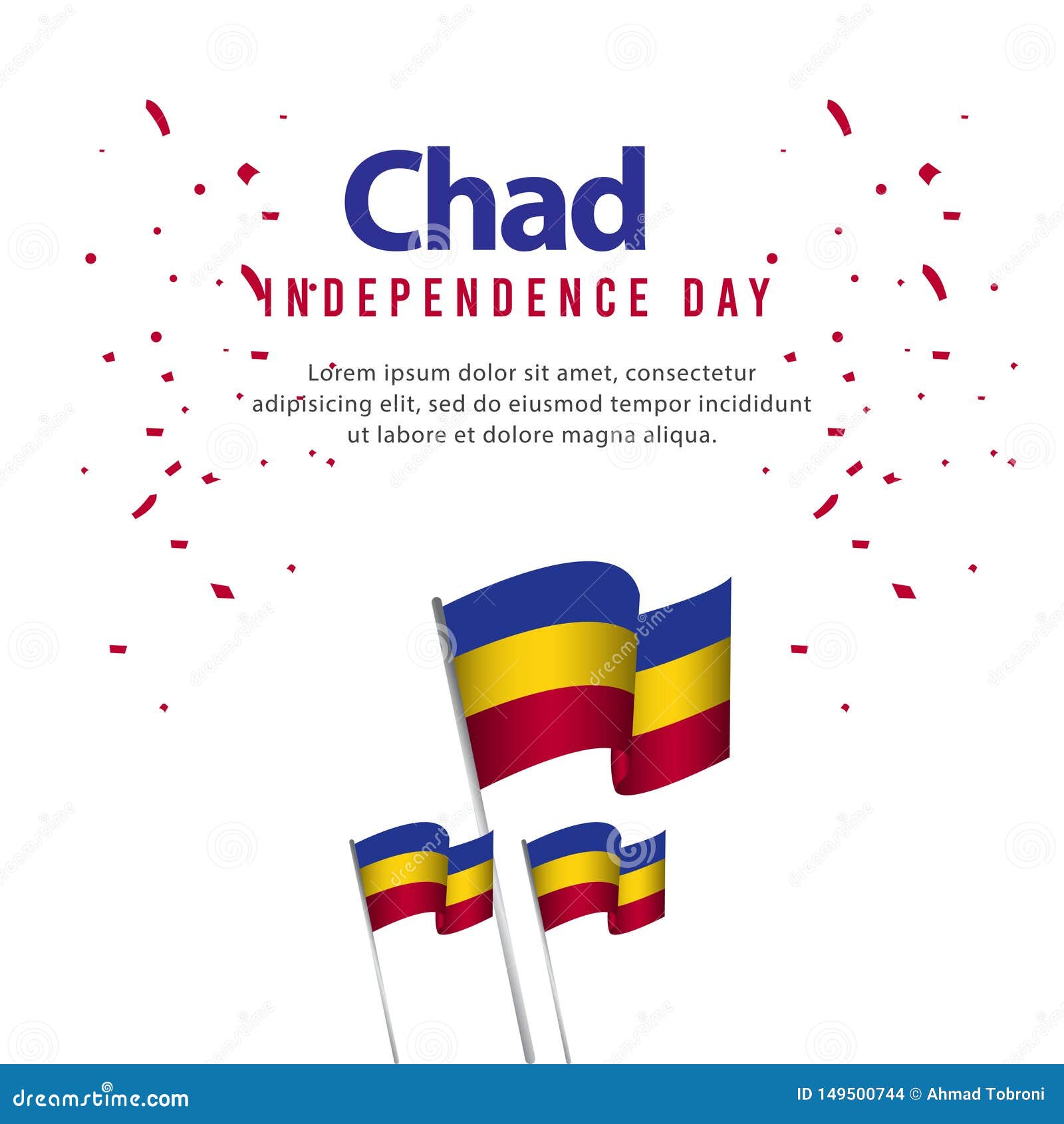 Happy Chad Independence Day Celebration Poster Vector Template Design ...