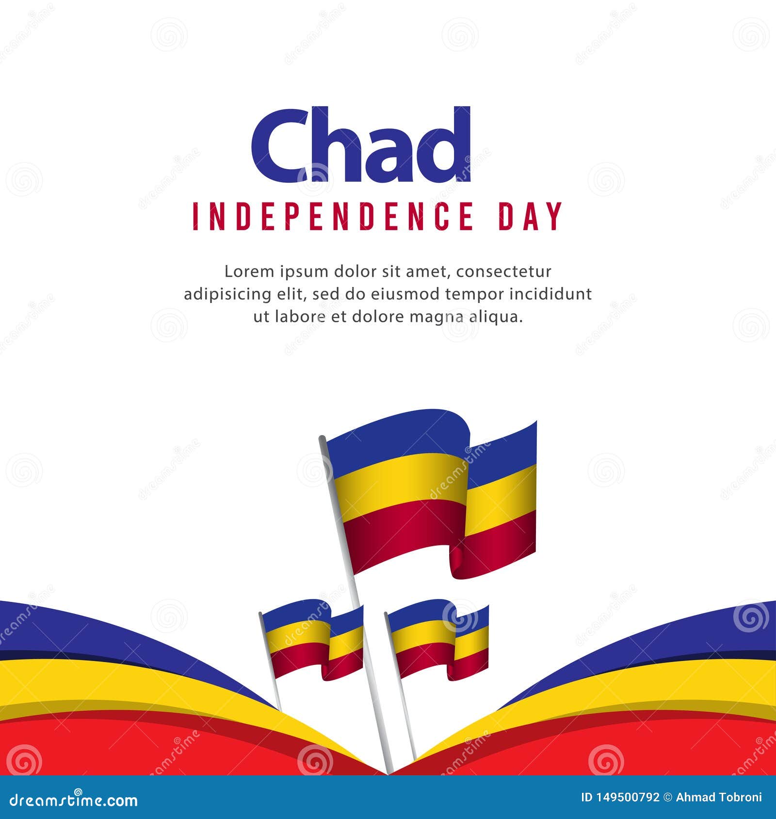 Happy Chad Independence Day Celebration Poster Vector Template Design ...