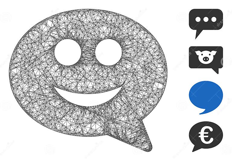 Happy Chat Message Web Vector Mesh Illustration Stock Illustration ...
