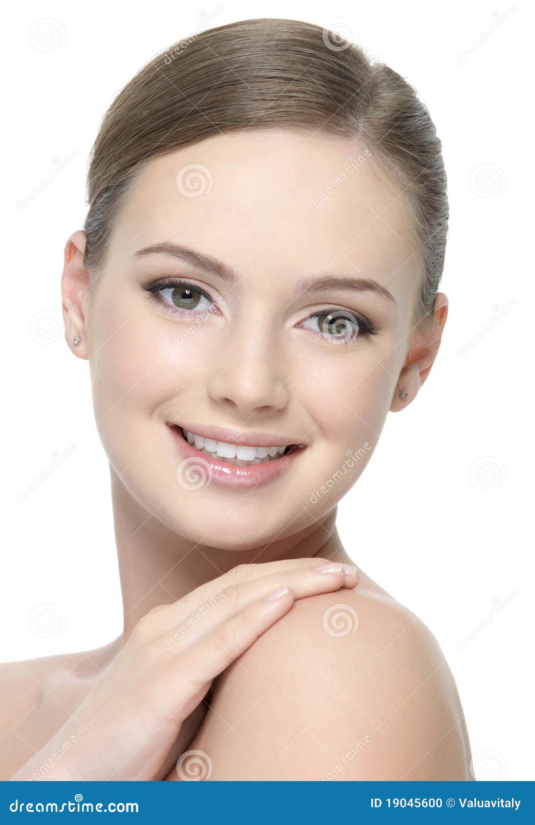Happy Cheerful Face of Woman Stock Photo - Image of pretty, skin: 19045600