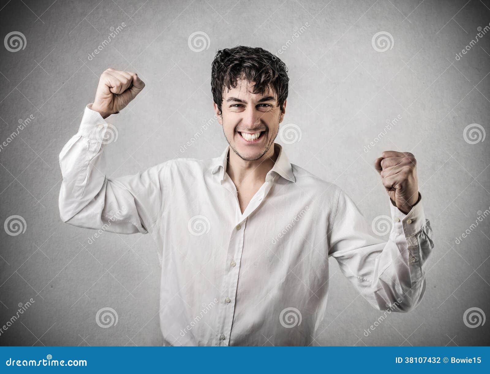 Happy cheering man stock photo. Image of concept, power - 38107432