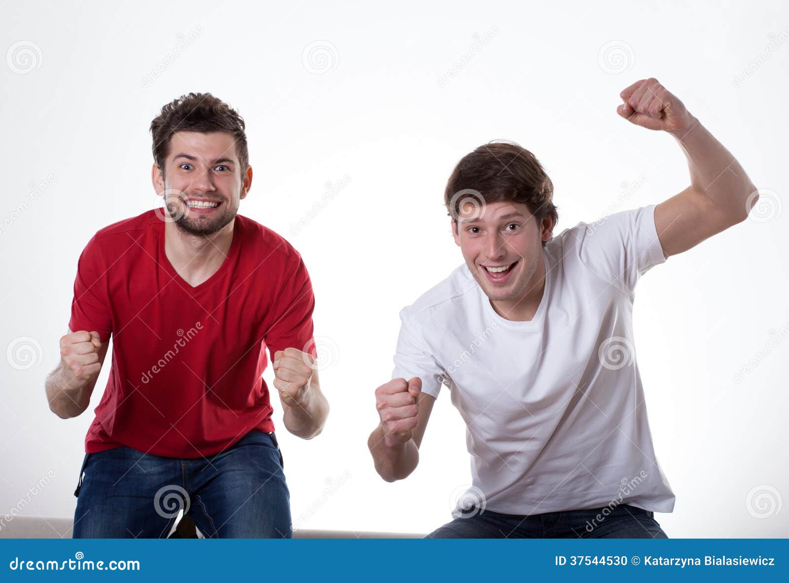 Happy cheering men stock photo. Image of victory, smile - 37544530
