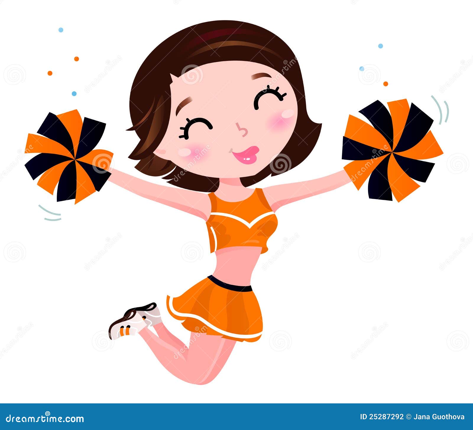 Happy cheerleader girl stock vector. Illustration of cheerleading ...