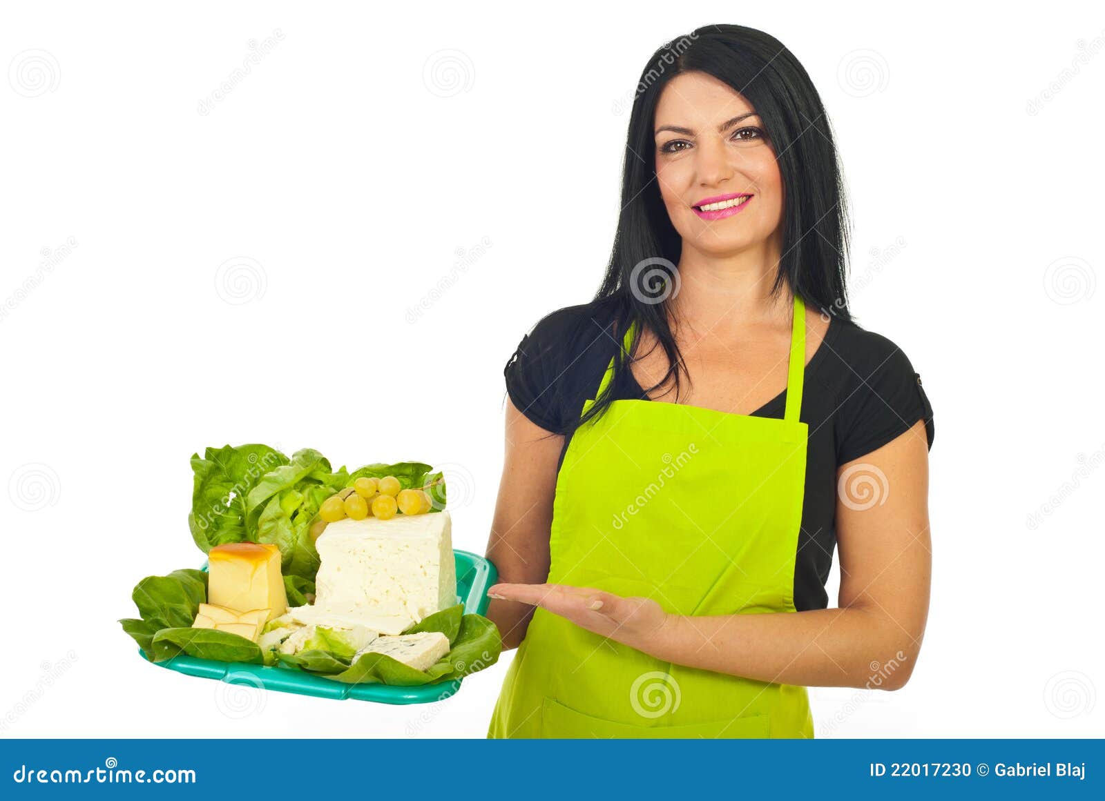 Happy Cheesemaker Showing Different Cheese Stock Photo - Image of ...