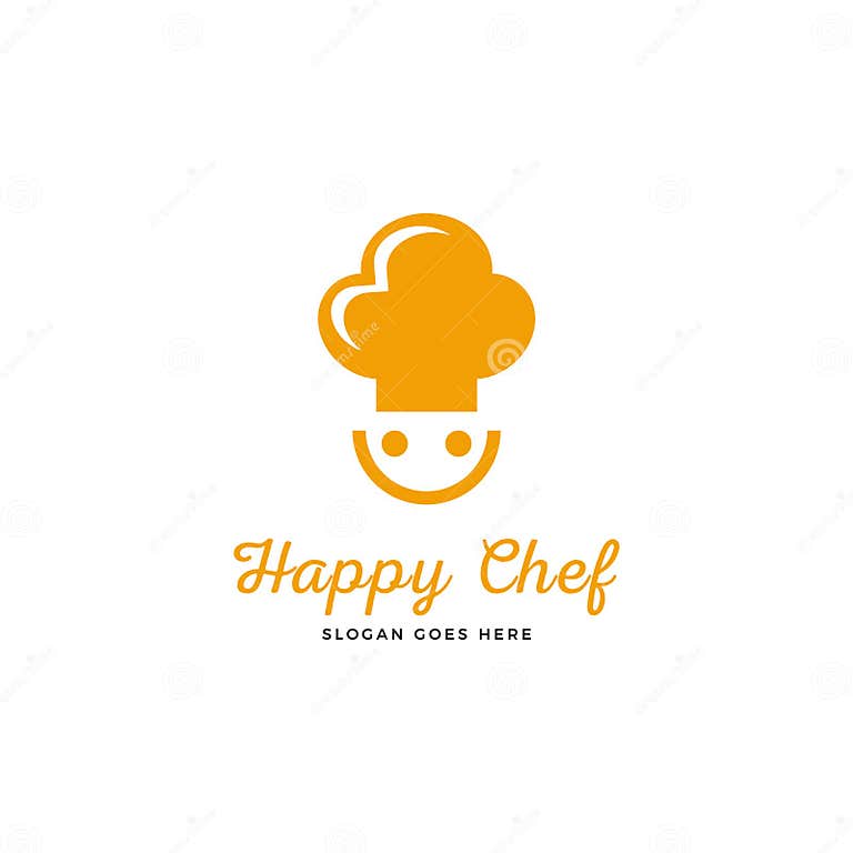 Happy Chef Logo Vector Icon Illustration Stock Vector - Illustration of ...