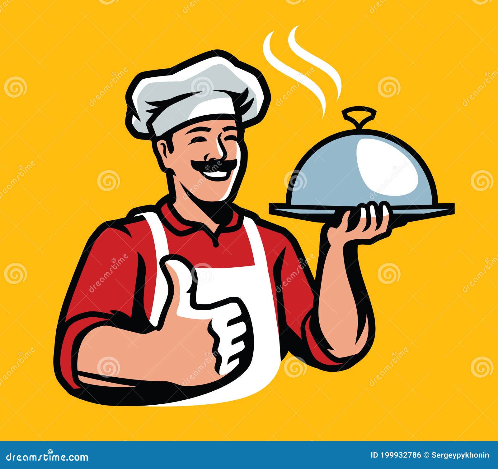 Happy Chef. Restaurant, Cooking, Cuisine Vector Illustration Stock ...