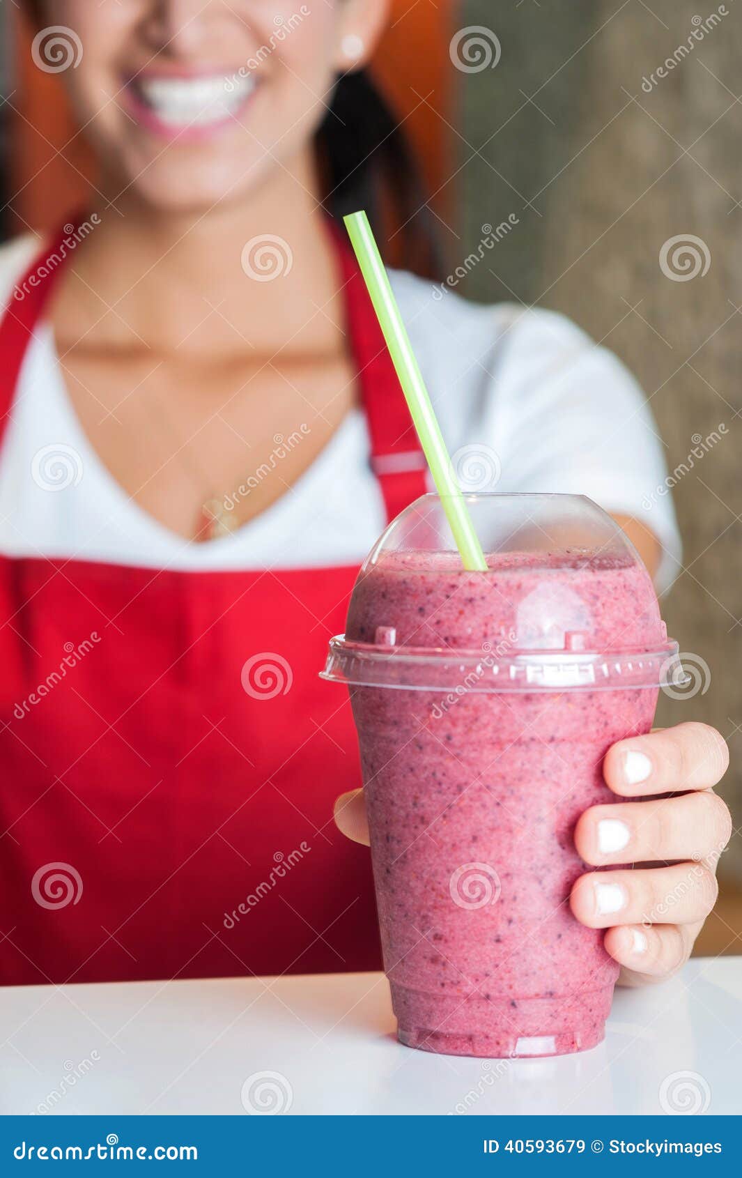 Happy Chef Serving Fresh Shake Stock Image - Image of cropped, cheerful ...