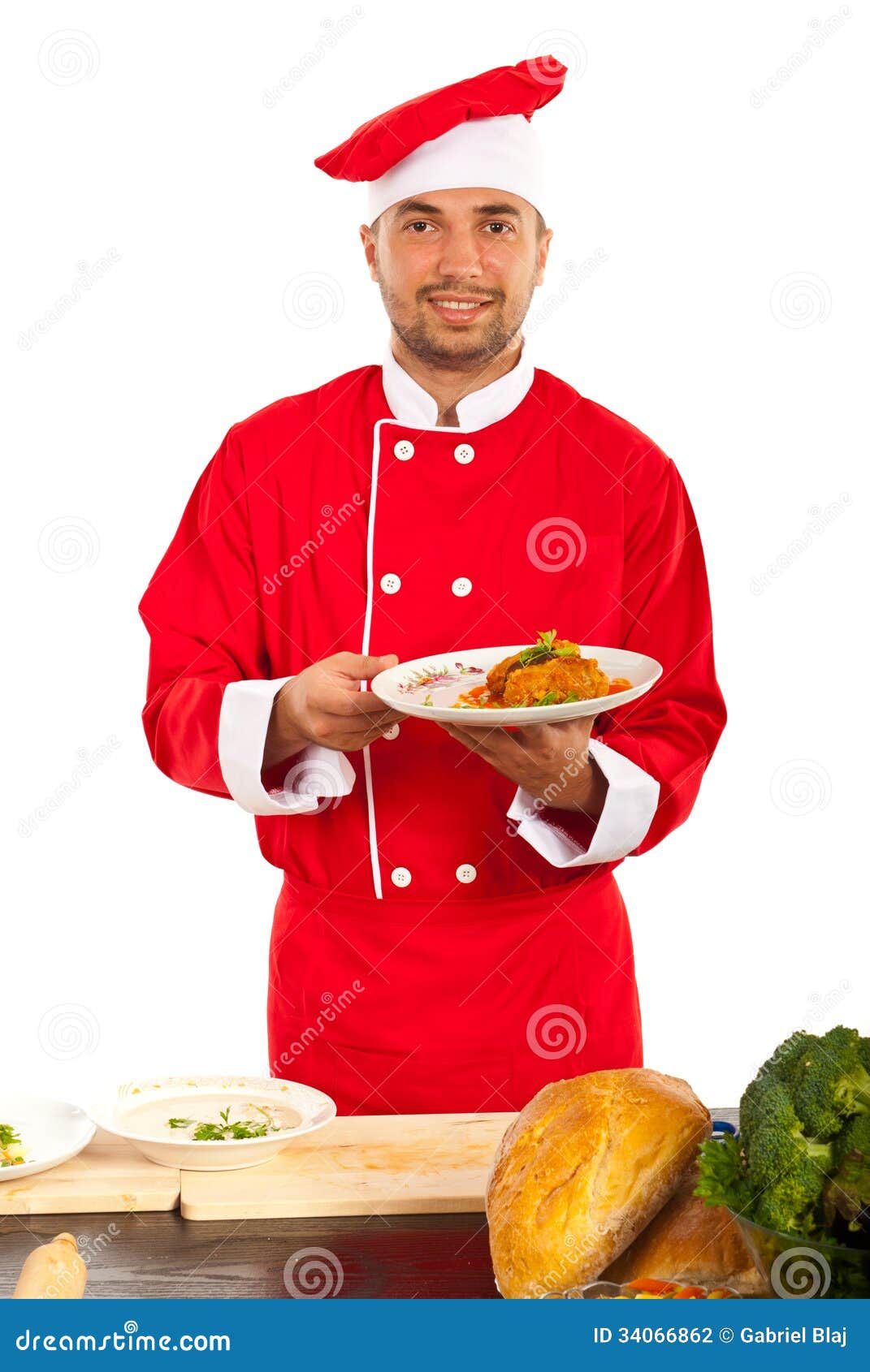 Chef Showing The Menu Royalty-Free Stock Photo | CartoonDealer.com ...