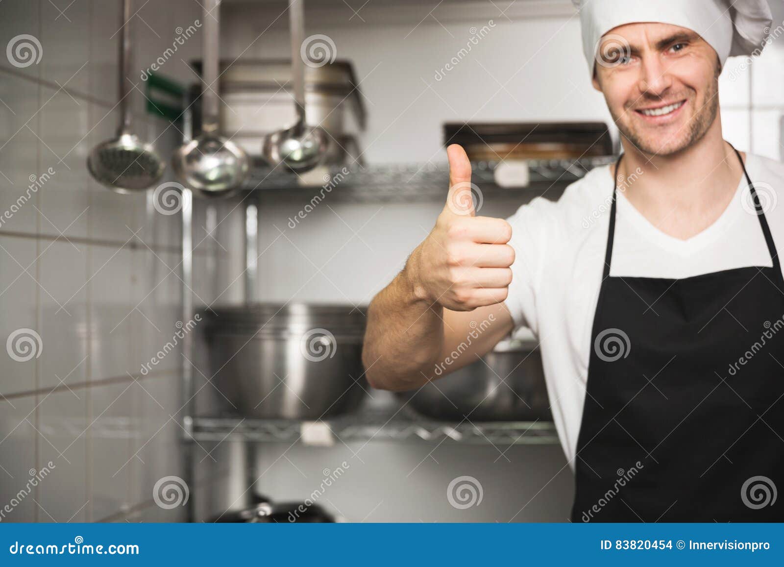 Happy Chef Showing Thumb Up Stock Photo - Image of indoors, face: 83820454