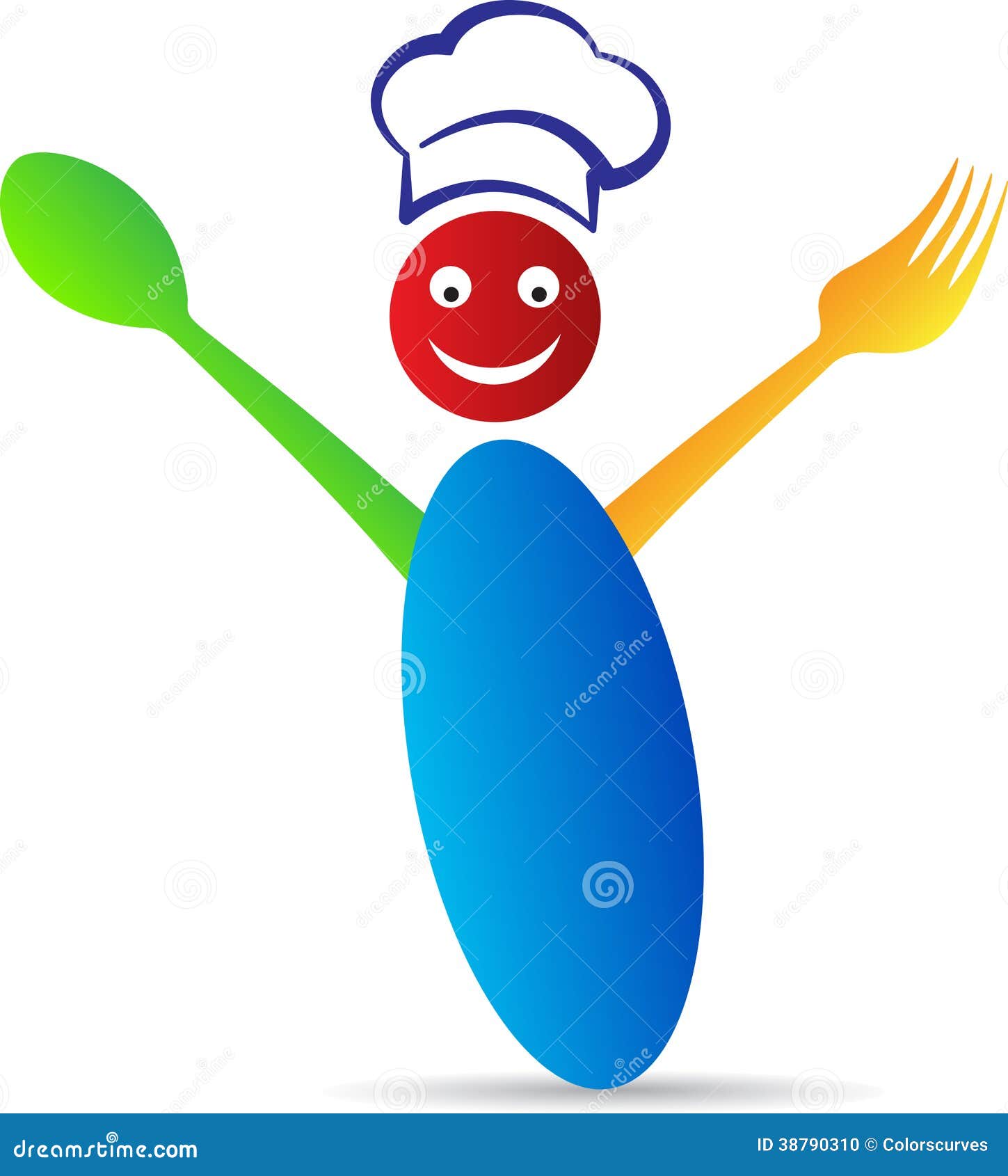 Happy chef stock vector. Illustration of dinner, drawing - 38790310