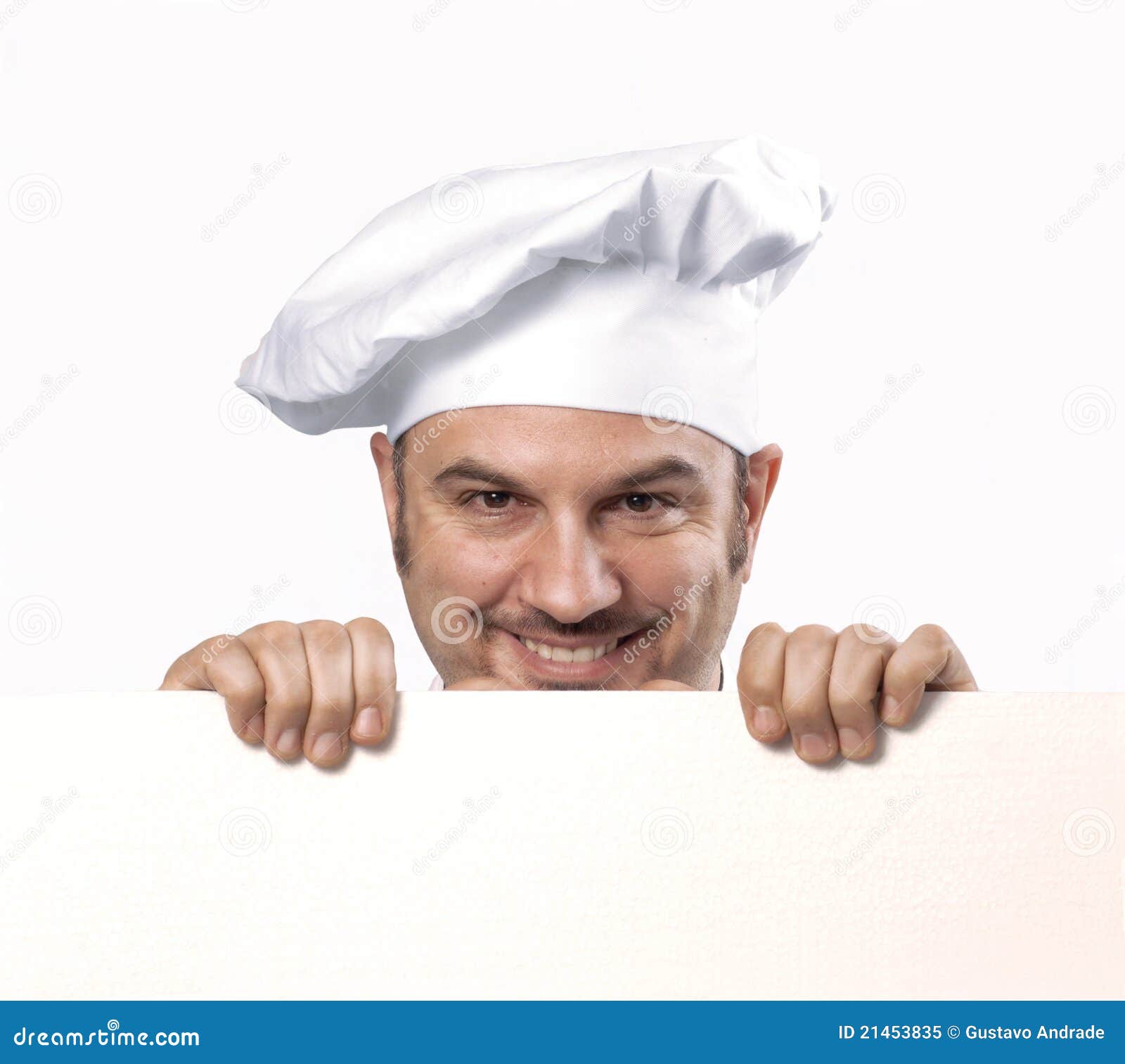 Happy chef on white stock image. Image of attitude, peeking - 21453835
