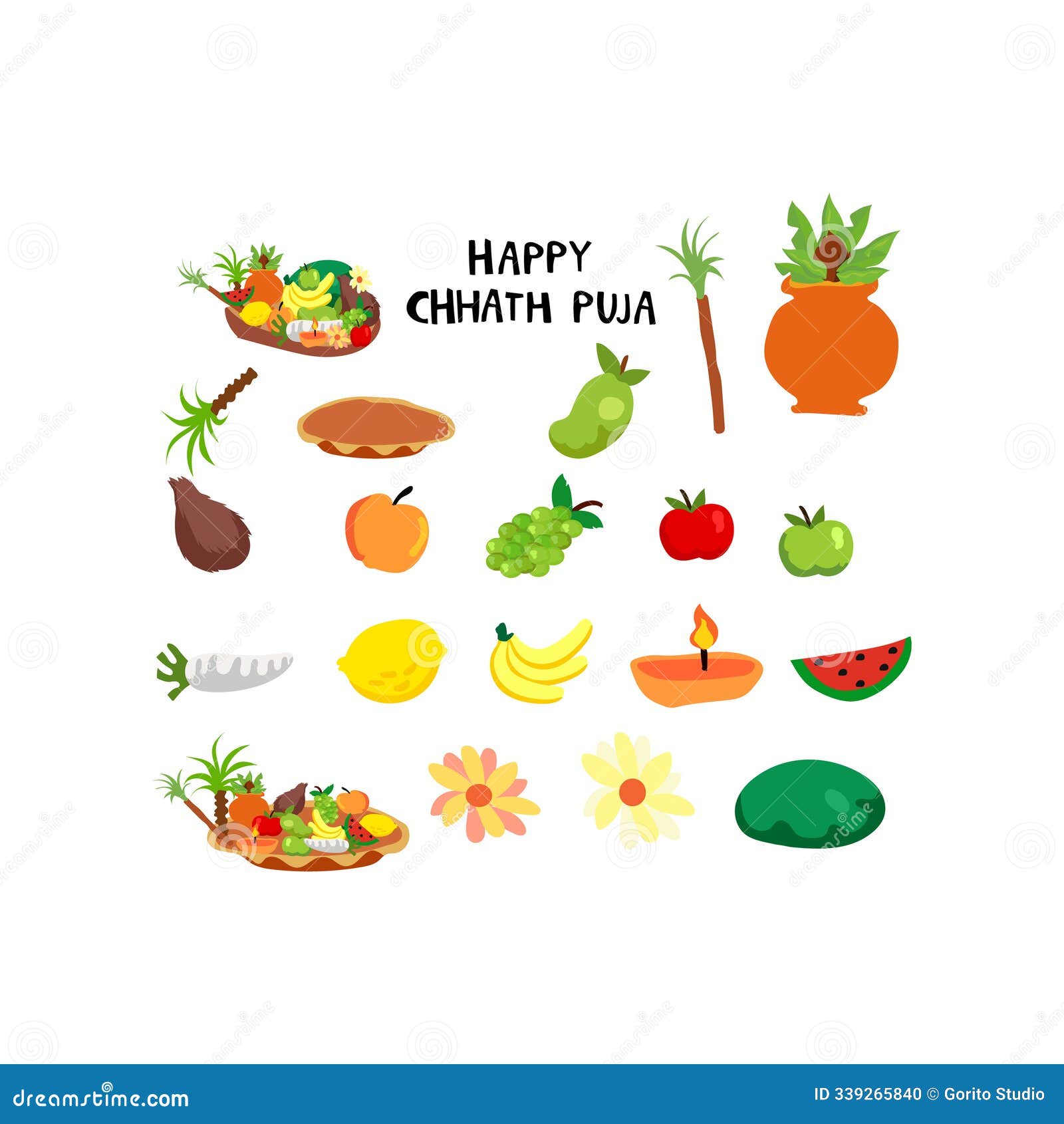 Happy Chhath Puja Illustration With Indian Women Doing Prayer Of God ...