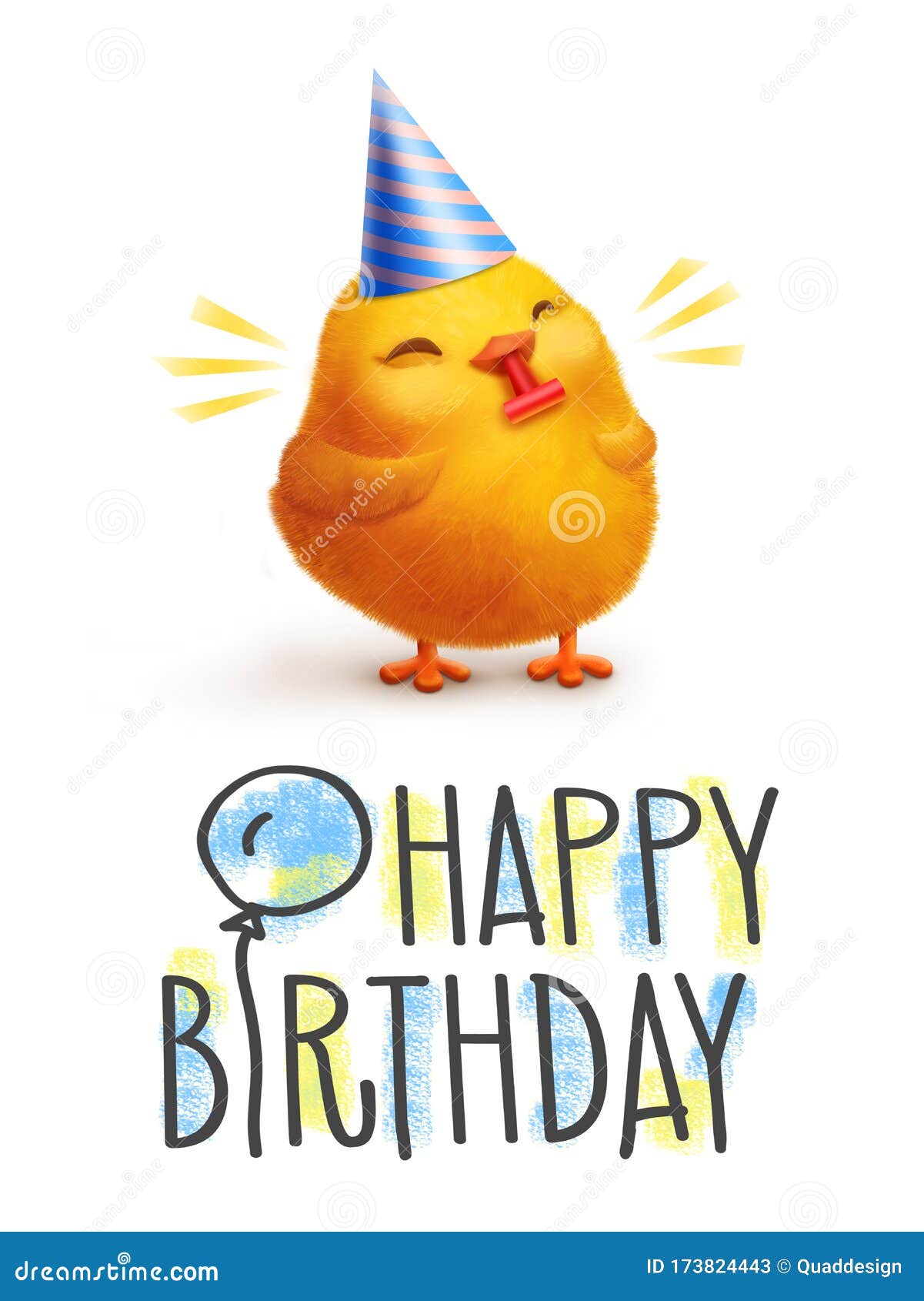 Happy Chick Celebrates Birthday. Royalty-Free Stock Photo ...