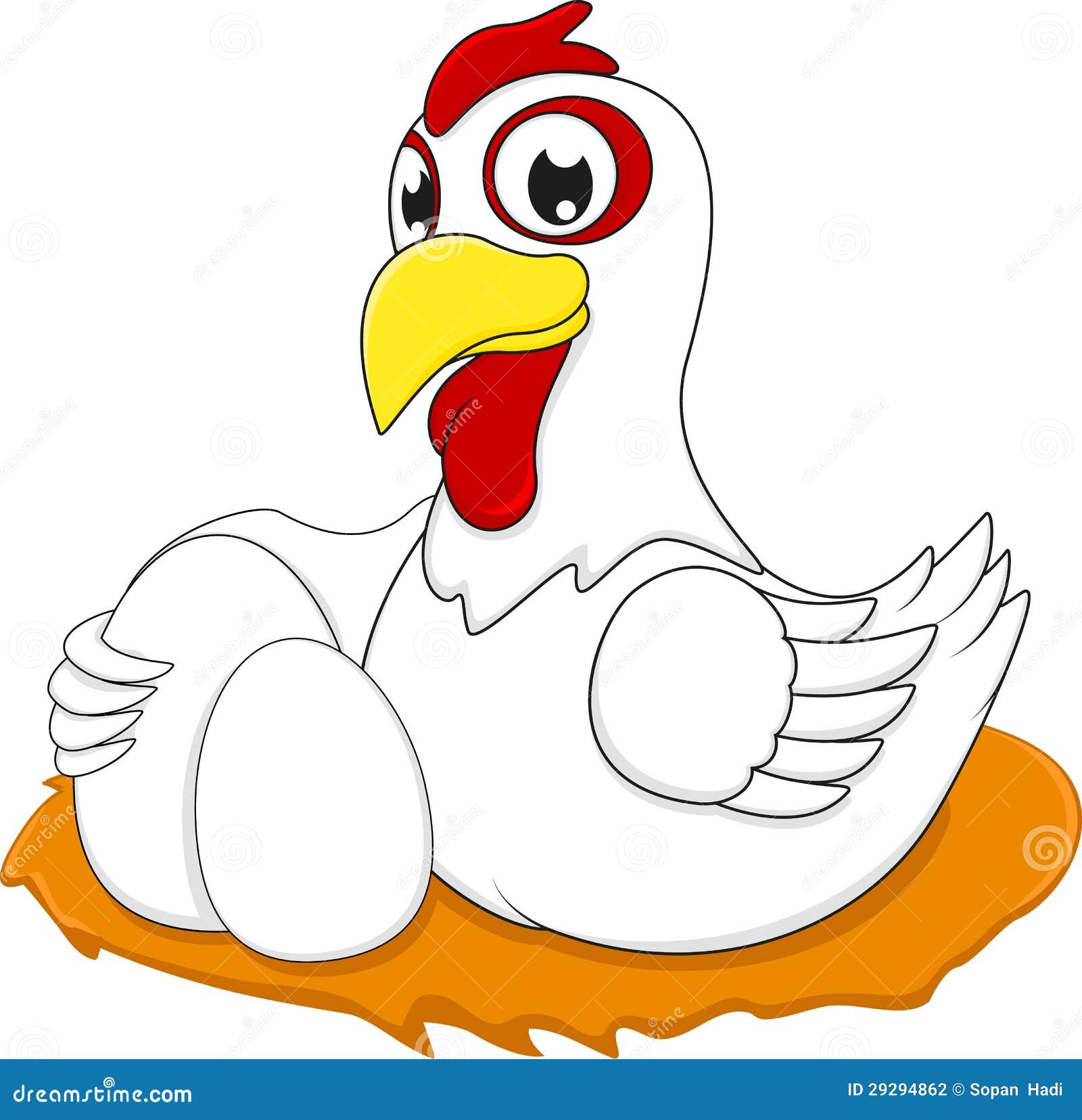 Happy Chicken Cute Cartoon Character, Vector Illustration ...