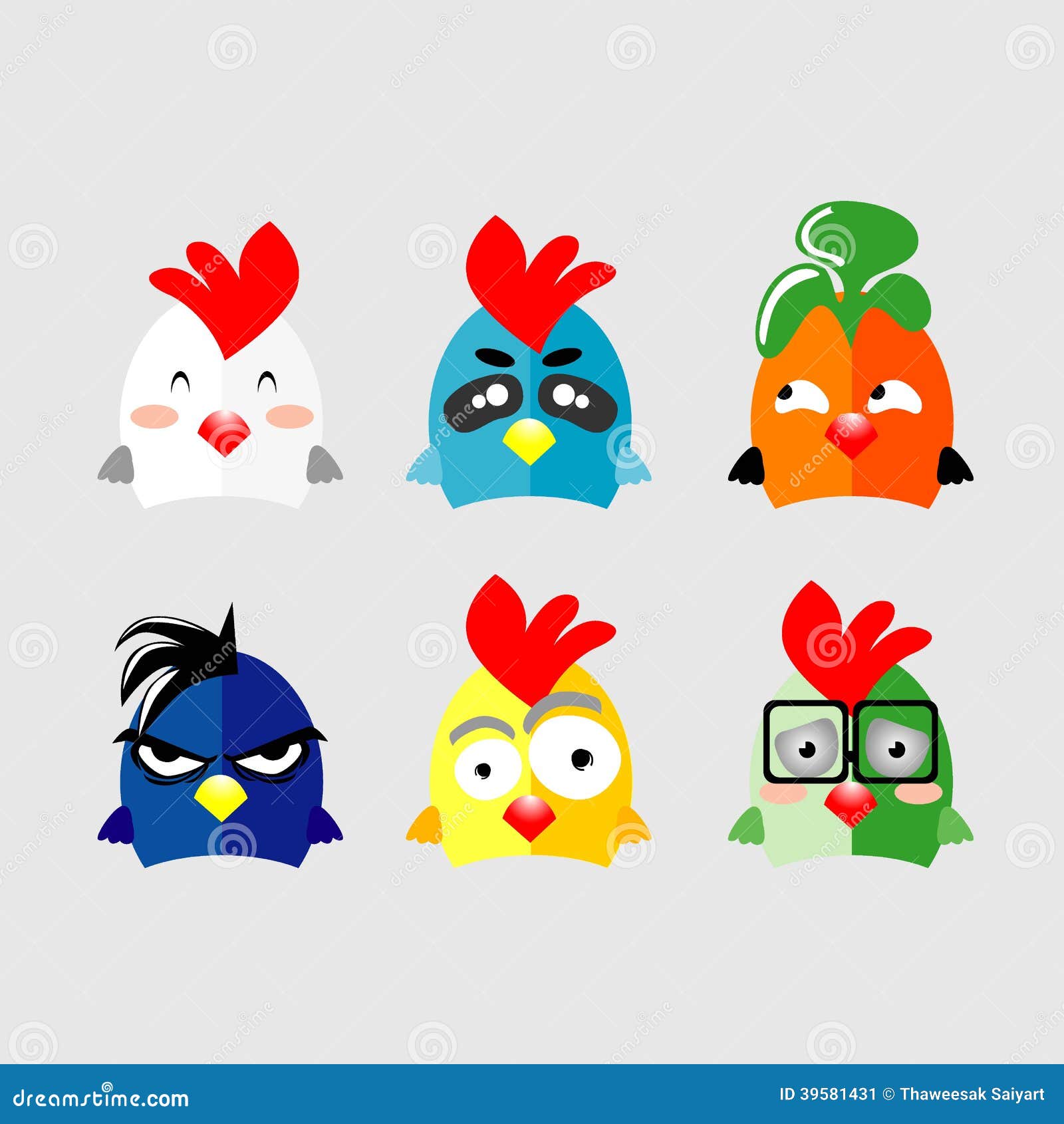 Happy chicken stock vector. Illustration of head, happiness - 39581431