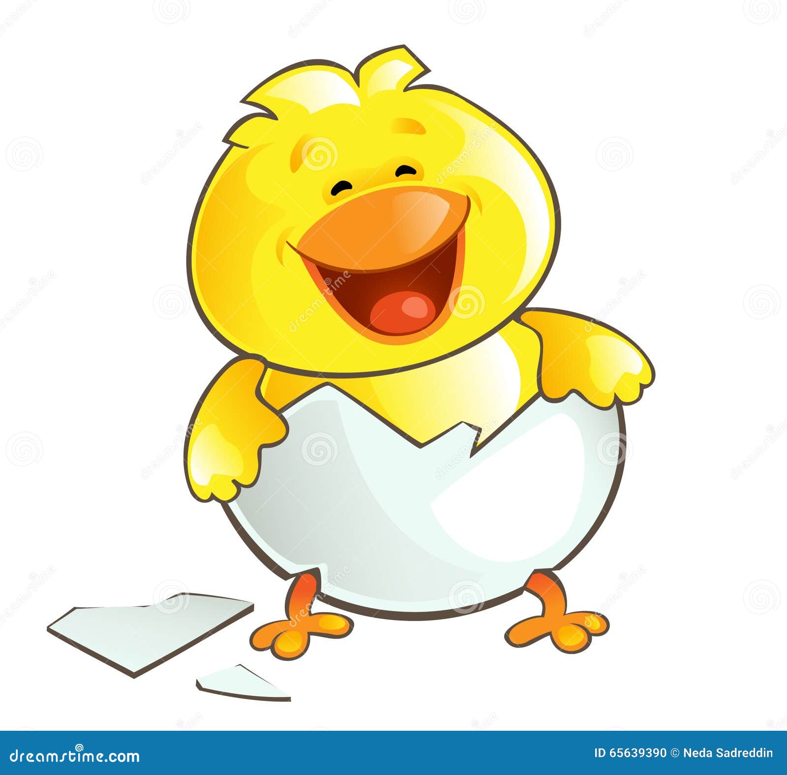 Happy Chicken stock vector. Illustration of comic, eggshell - 65639390