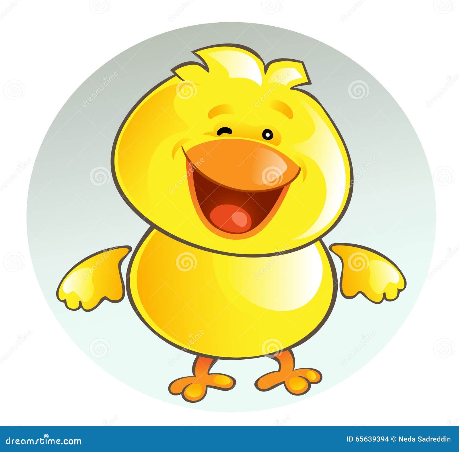 Happy Chicken stock vector. Illustration of fluff, bird - 65639394