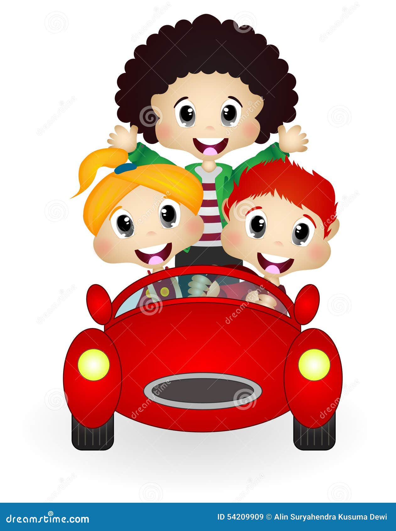 Happy Child on a car stock vector. Illustration of seat - 54209909