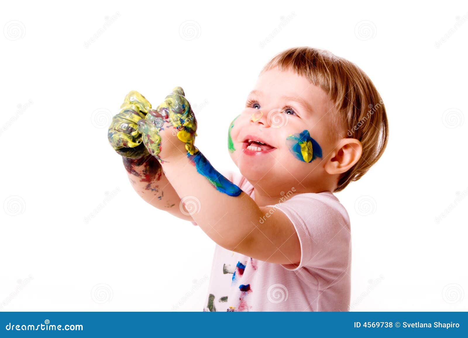 Happy Child with Dirty Stained Hands Stock Photo - Image of hands ...