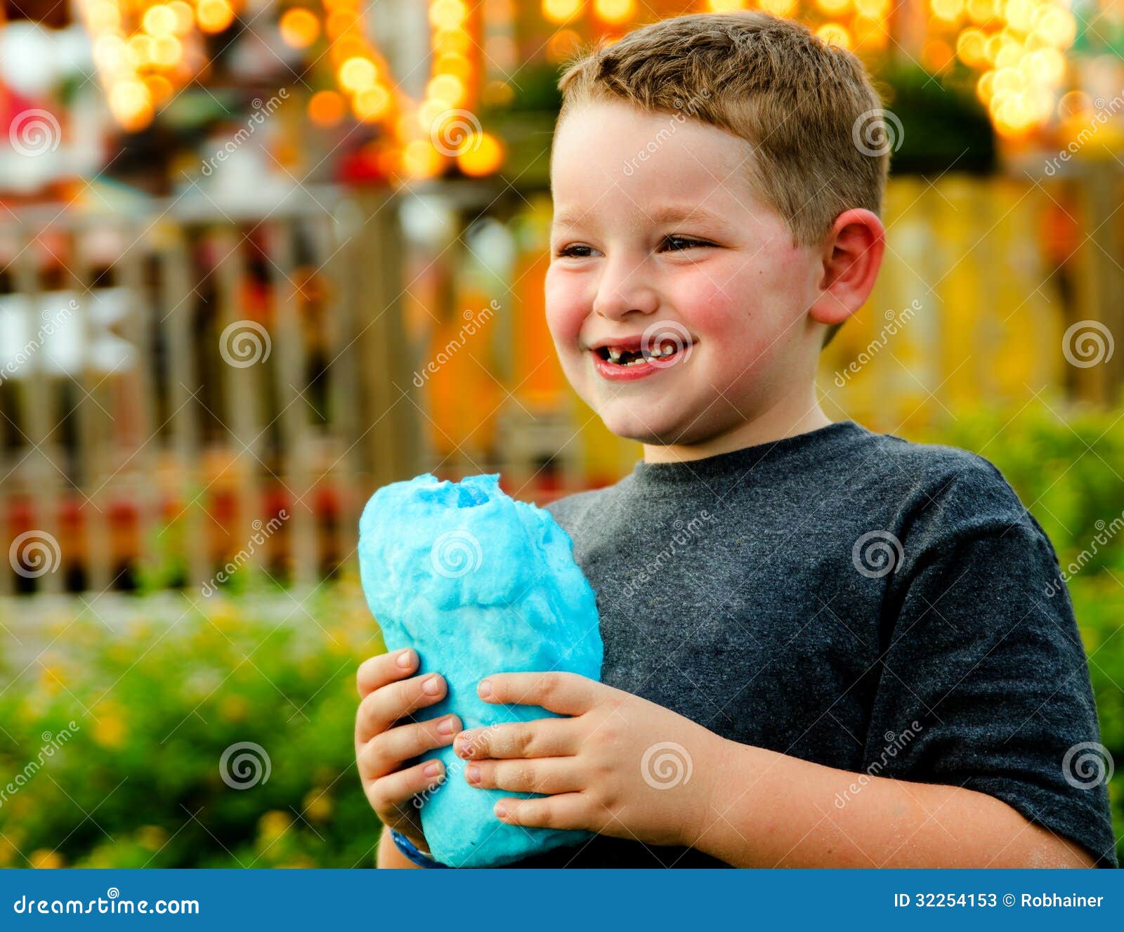 Happy Child Eating Cotton Candy Stock Image - Image of city, attractive ...