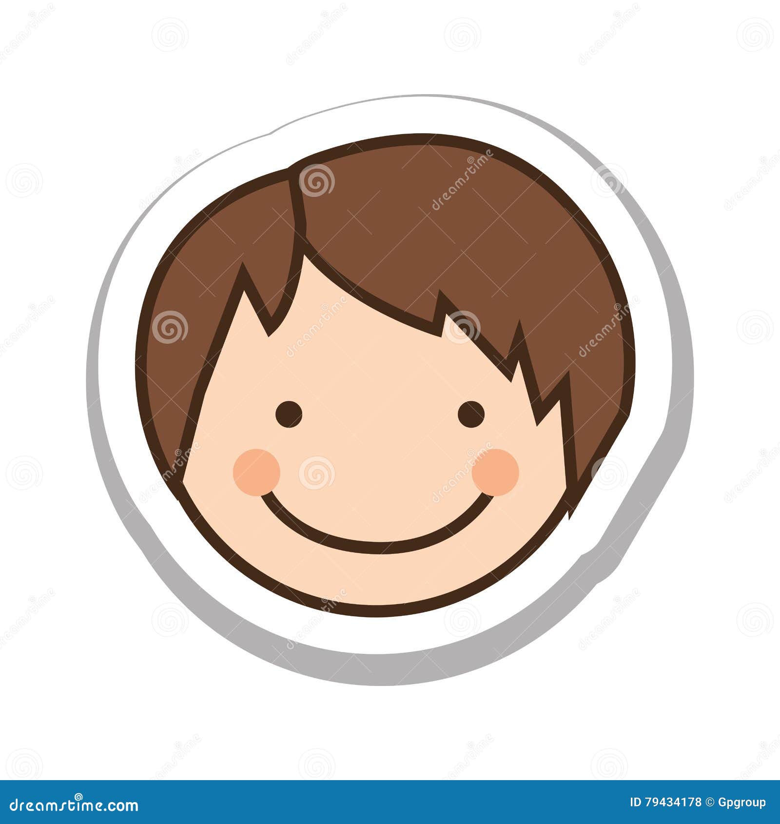 Happy Child Face Icon Image Stock Vector - Illustration of lifestyle ...