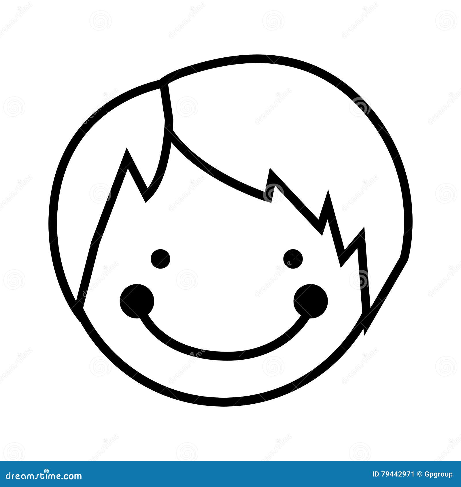 Happy Child Face Icon Image Stock Vector - Illustration of involvement ...
