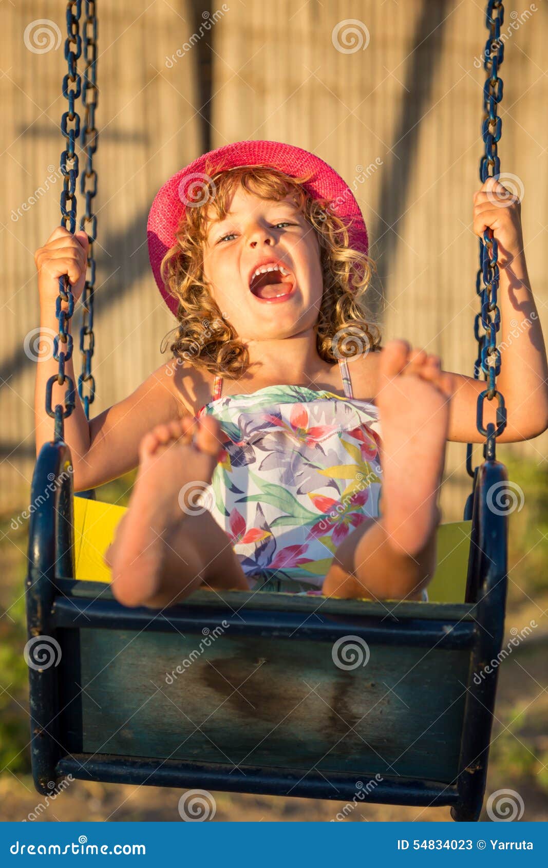 Happy child having fun stock image. Image of playground - 54834023