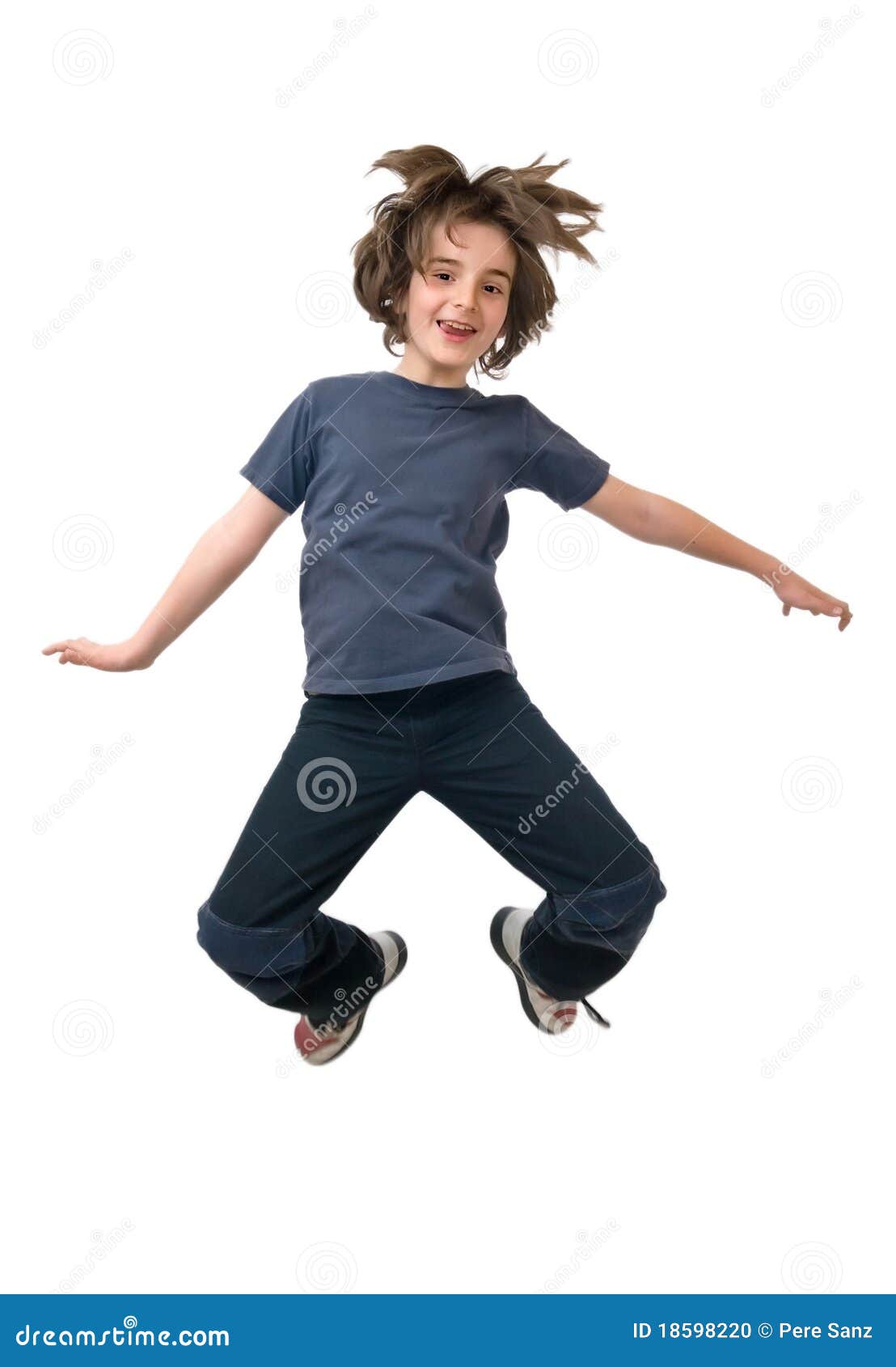 Happy child jumping stock photo. Image of male, caucasian - 18598220