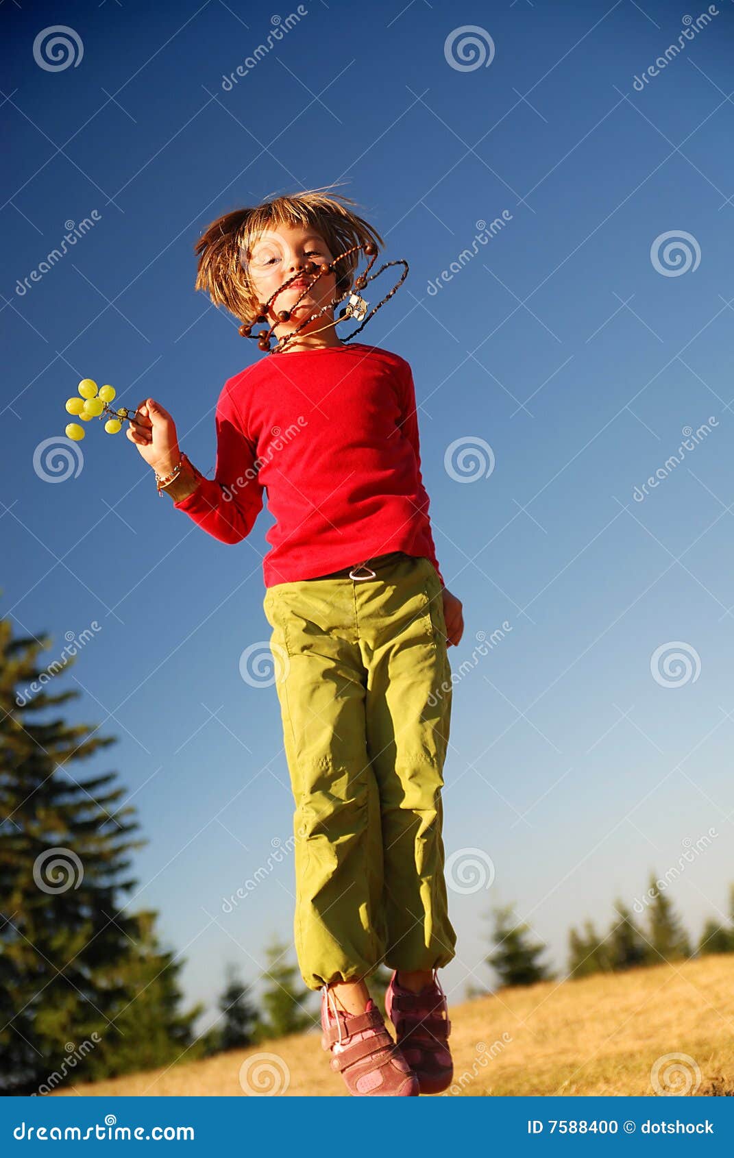 Happy child jumping stock photo. Image of gifree, jump - 7588400
